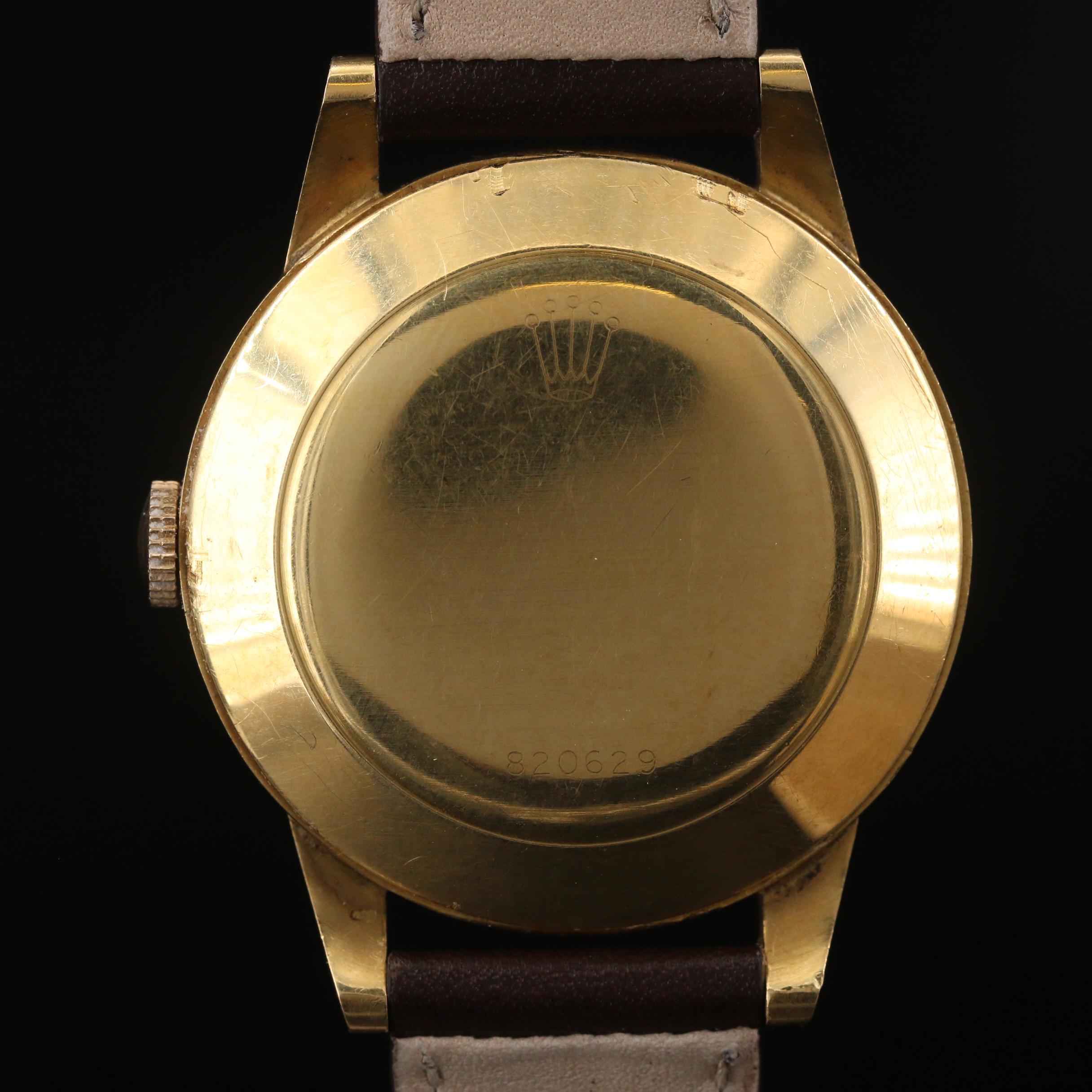 1952 Rolex "Padellone" Triple Date Moonphase 18K Gold Automatic Watch ...
