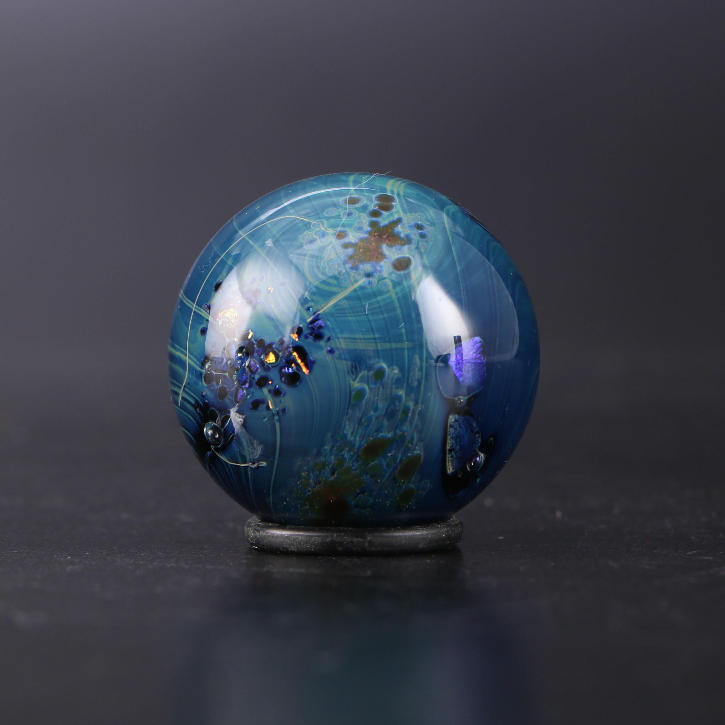 Josh Simpson Art Glass Paperweight and "Inhabited World" Art Glass ...