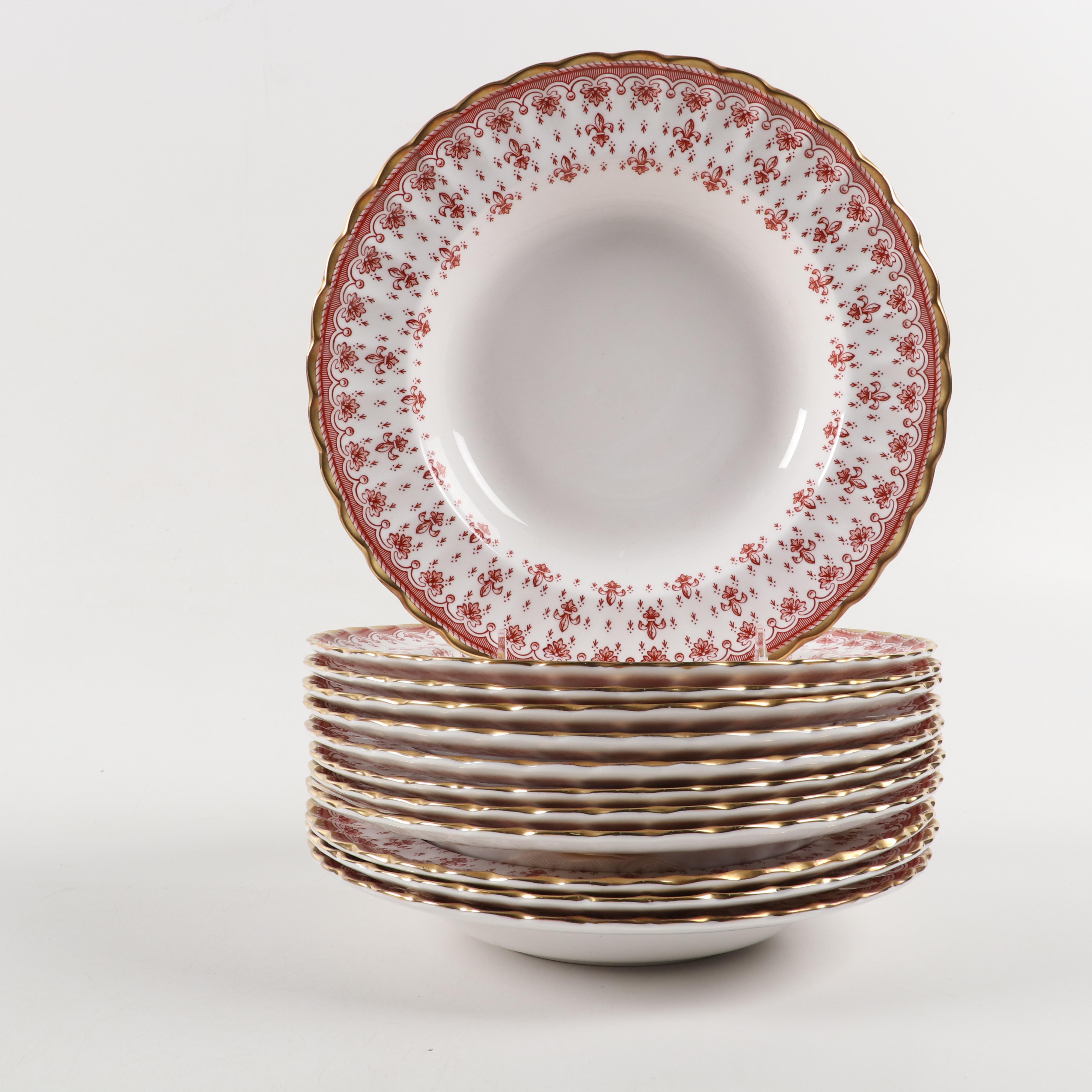 Spode "Fleur de Lys" Red Bone China Dinnerware, 1961–1994 | EBTH