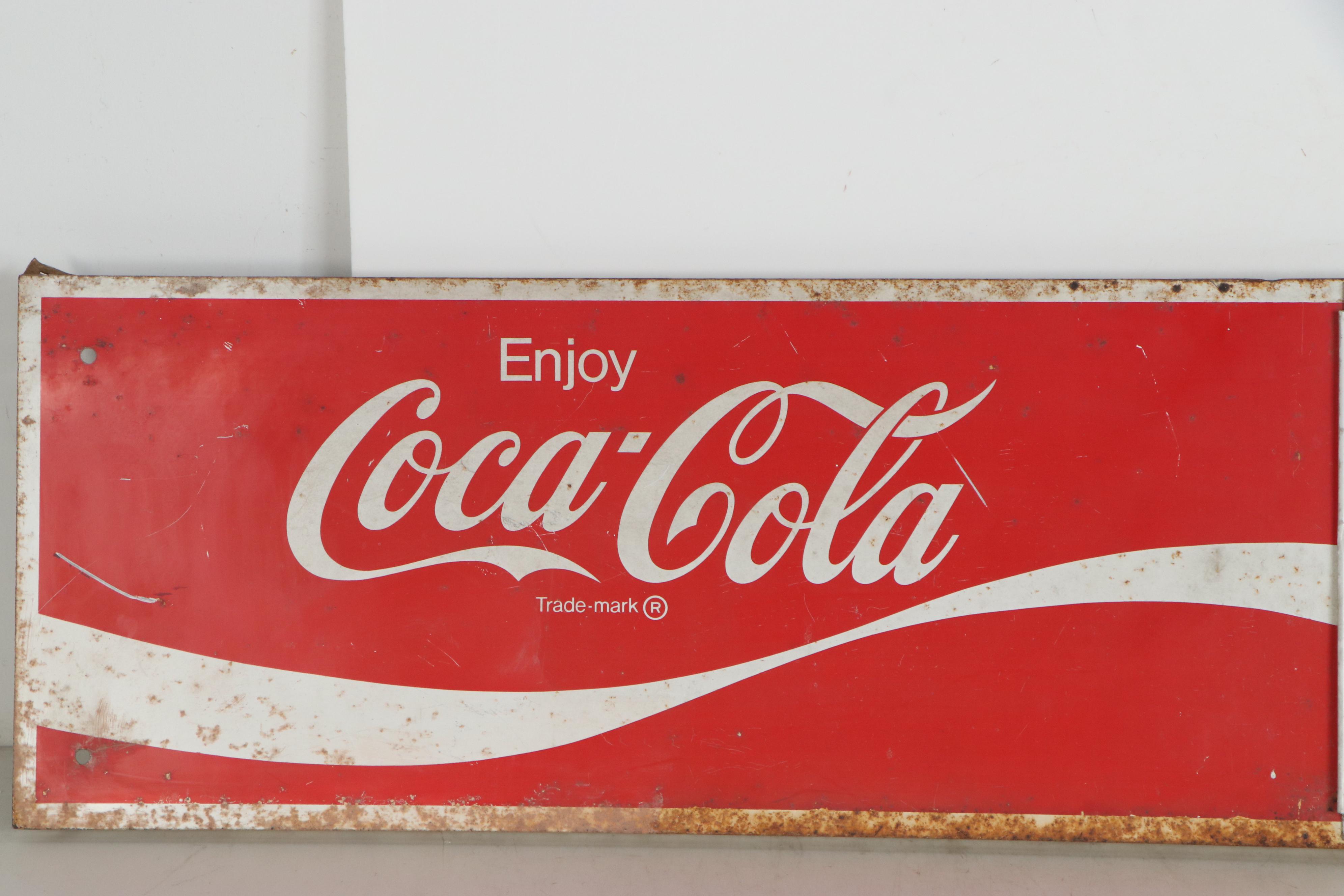 Coca-Cola Refreshment Center Metal Sign, Vintage | EBTH
