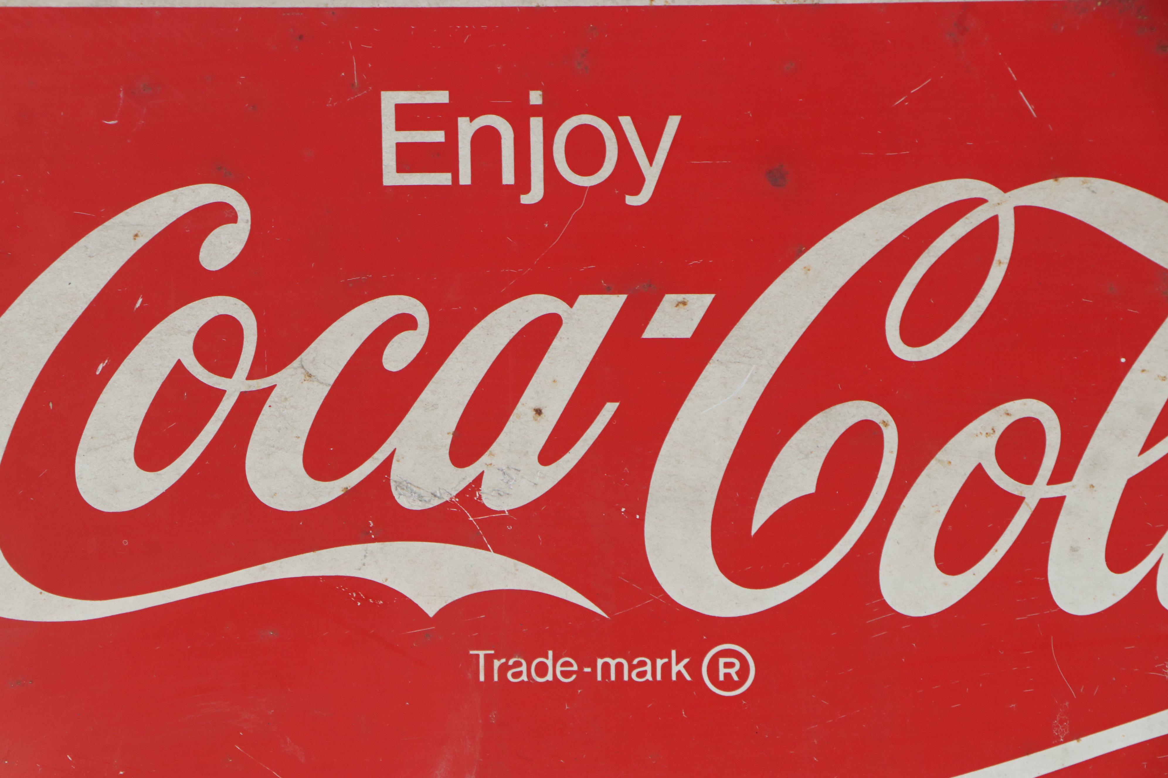 Coca-Cola Refreshment Center Metal Sign, Vintage | EBTH