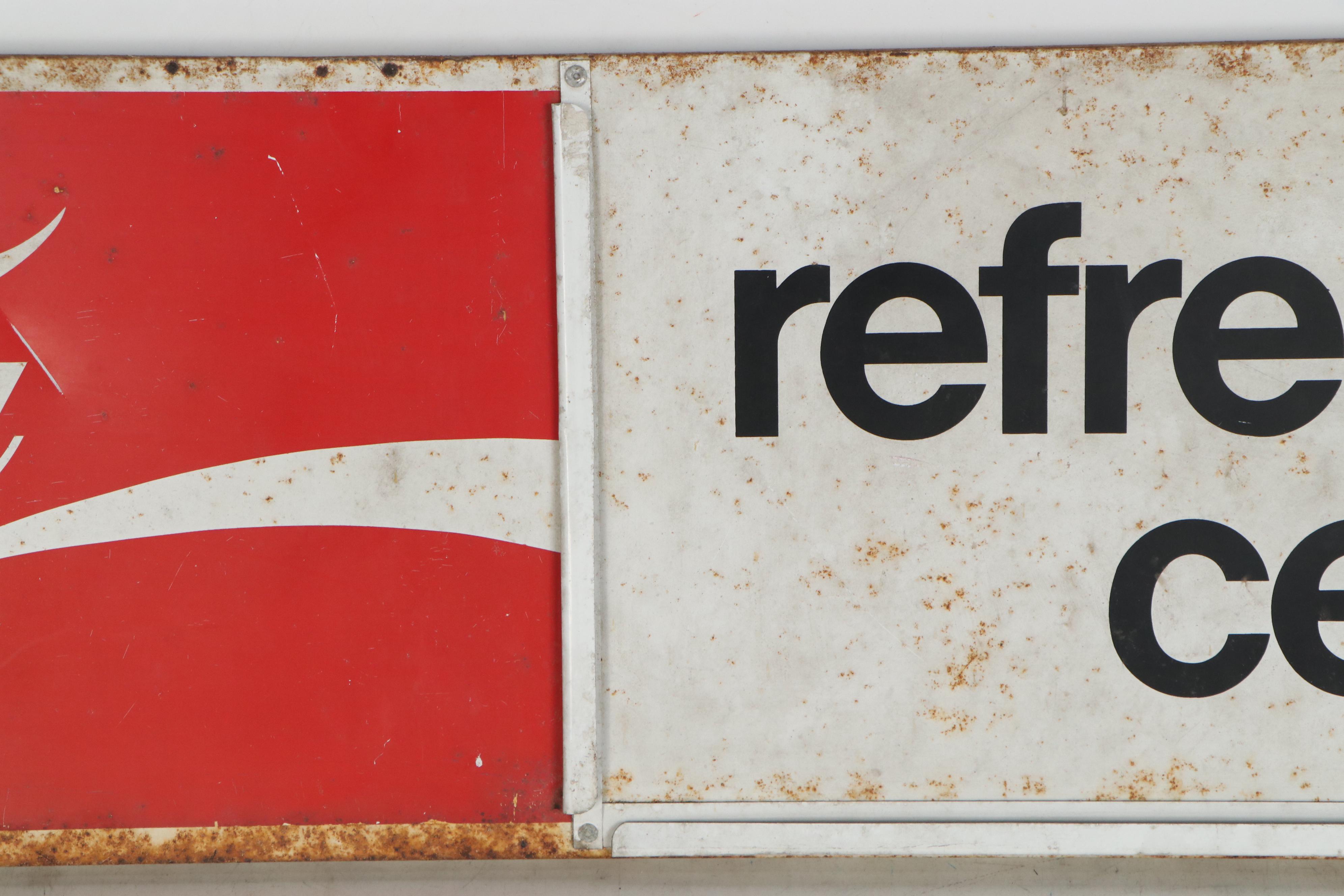 Coca-Cola Refreshment Center Metal Sign, Vintage | EBTH