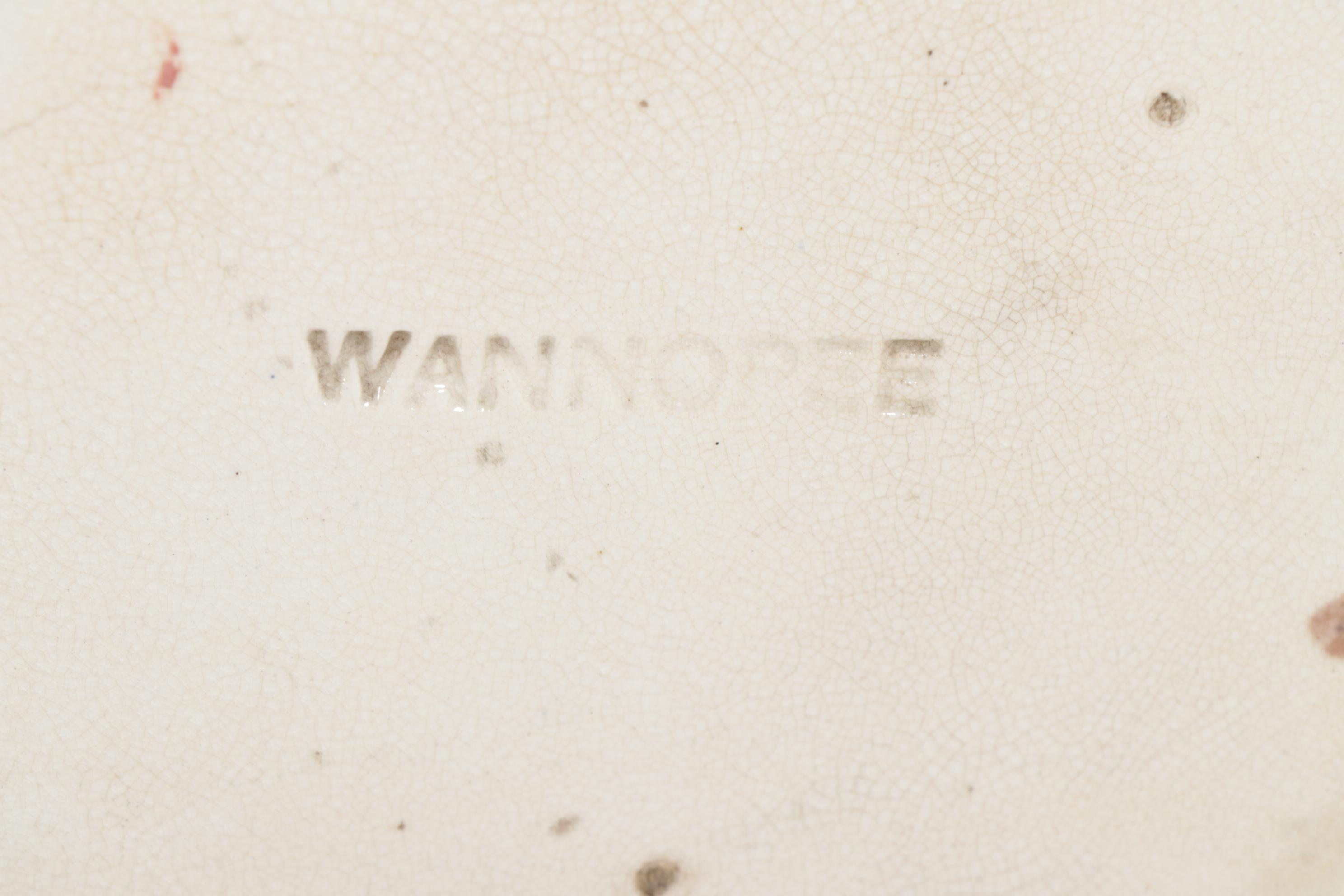 Wannopee Ceramic Majolica Leaf-Form Jardinière on Dolphin Stand ...