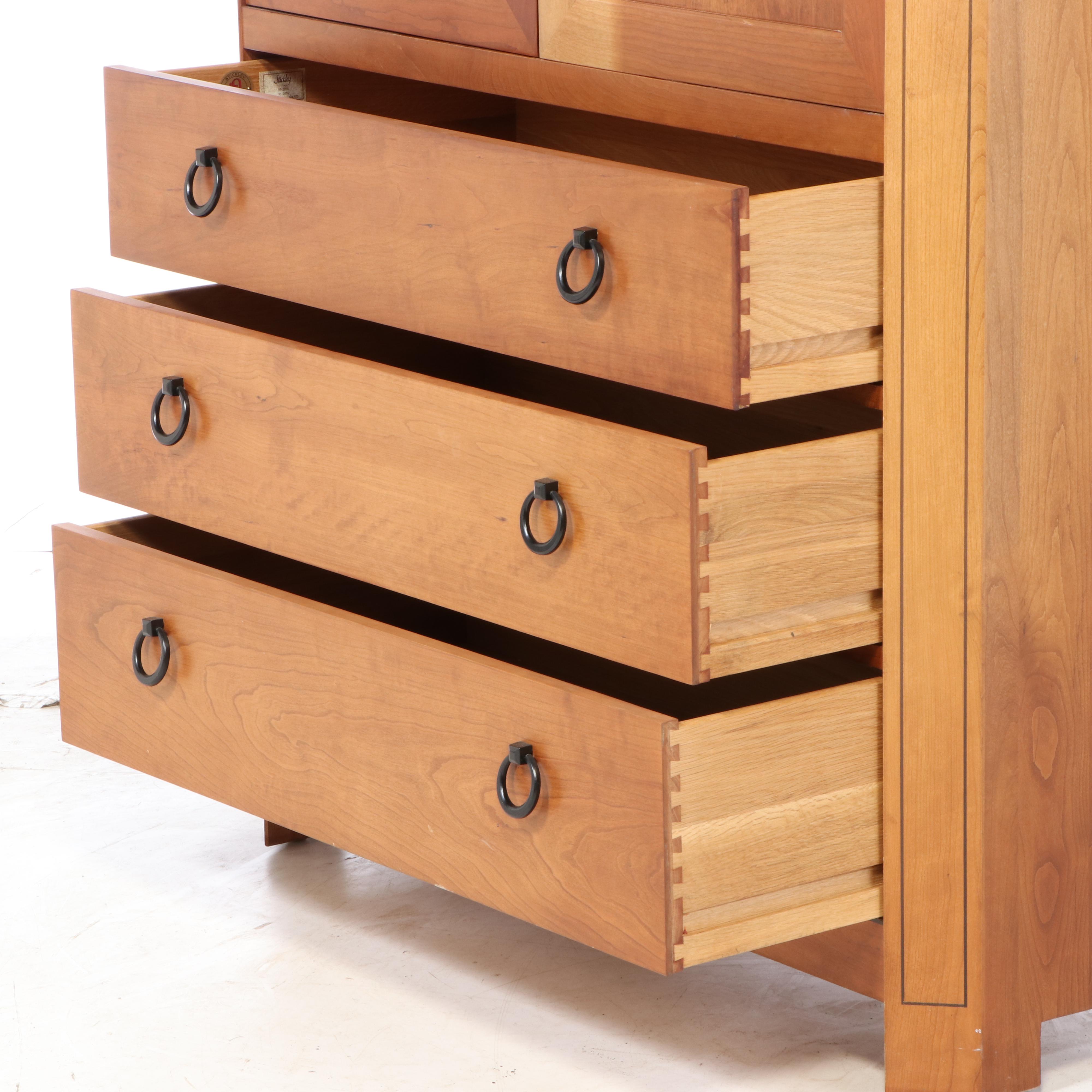 Stickley Arts and Crafts Style Cherrywood and Line-Inlaid Media ...