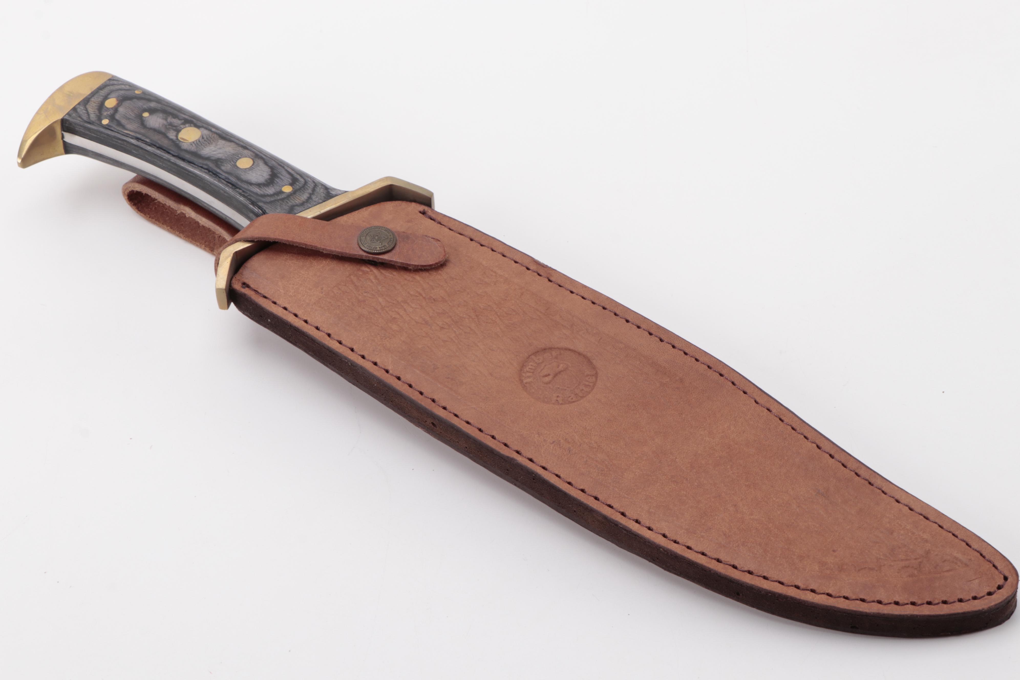 Timber Rattler "TR65" Western Outlaw Bowie Knife in Leather Sheath ...