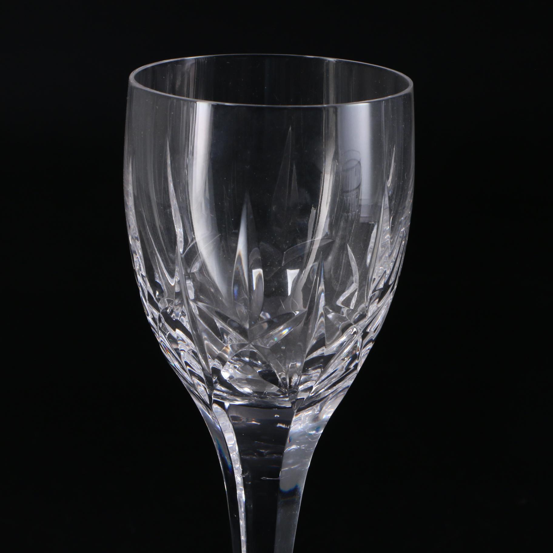 Heisey "Narrow Flute Clear" Glass Pitcher with Other Crystal Stemware ...