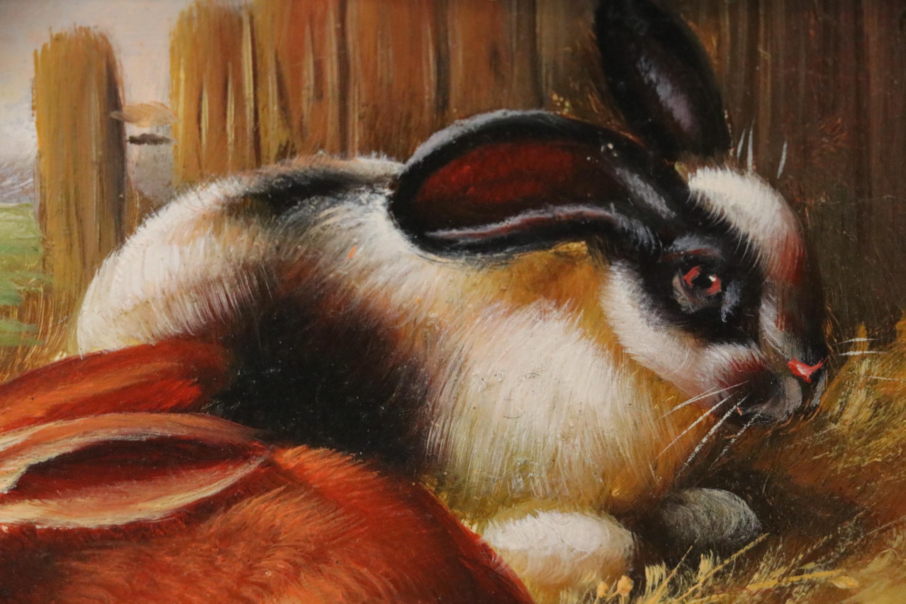 Realist Oil Painting of Rabbits | EBTH