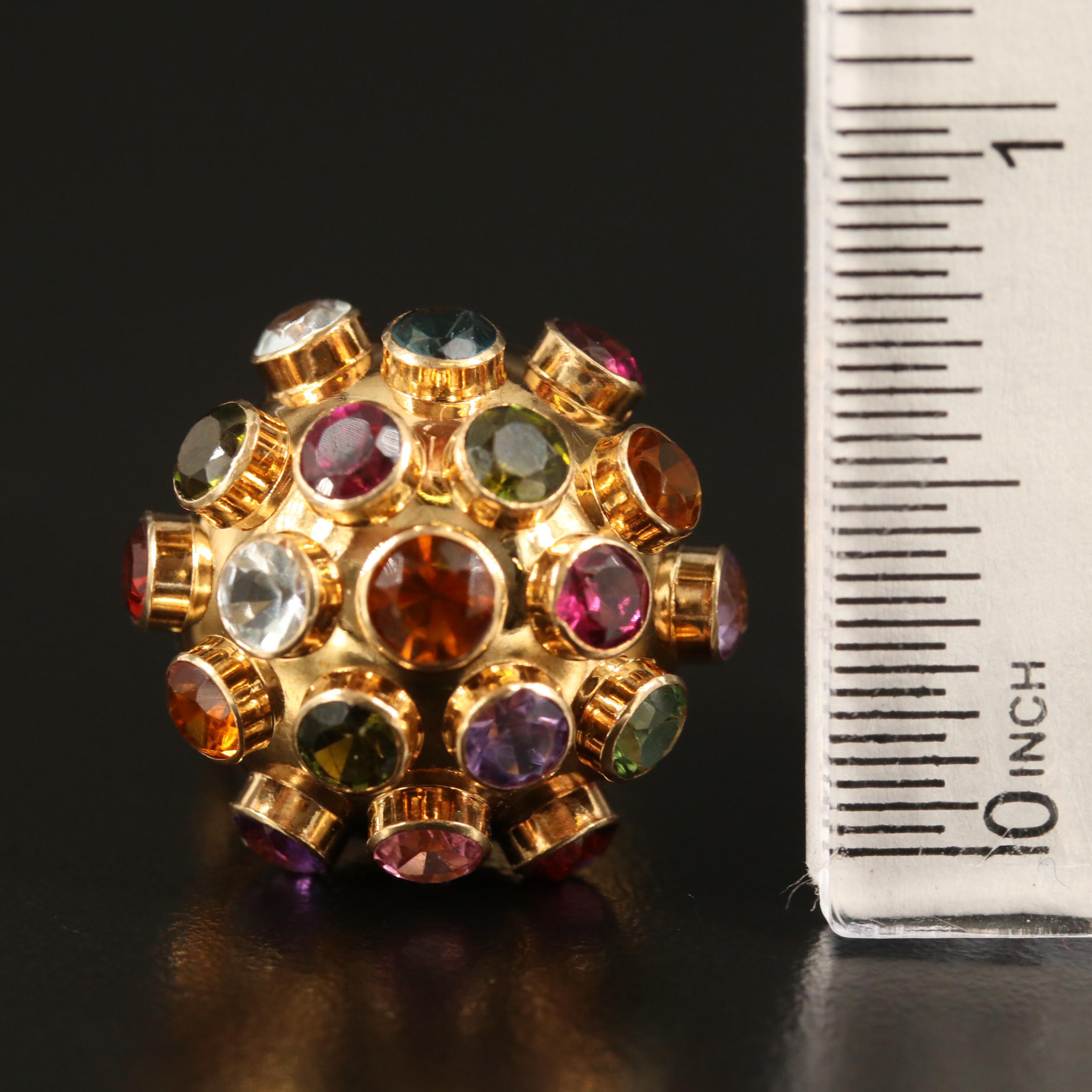 18K Sputnik Ring with Mixed Gemstones | EBTH