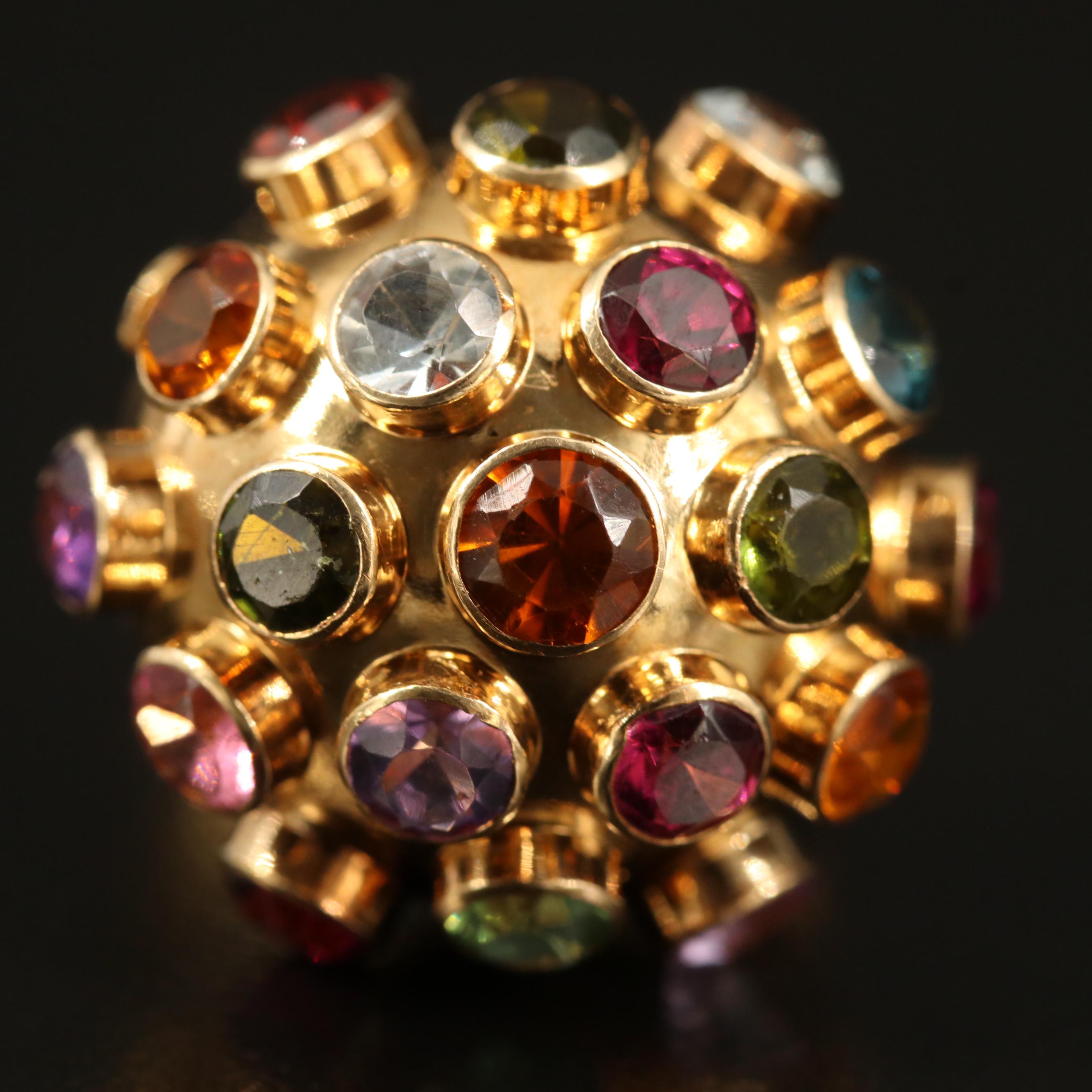 18K Sputnik Ring with Mixed Gemstones | EBTH