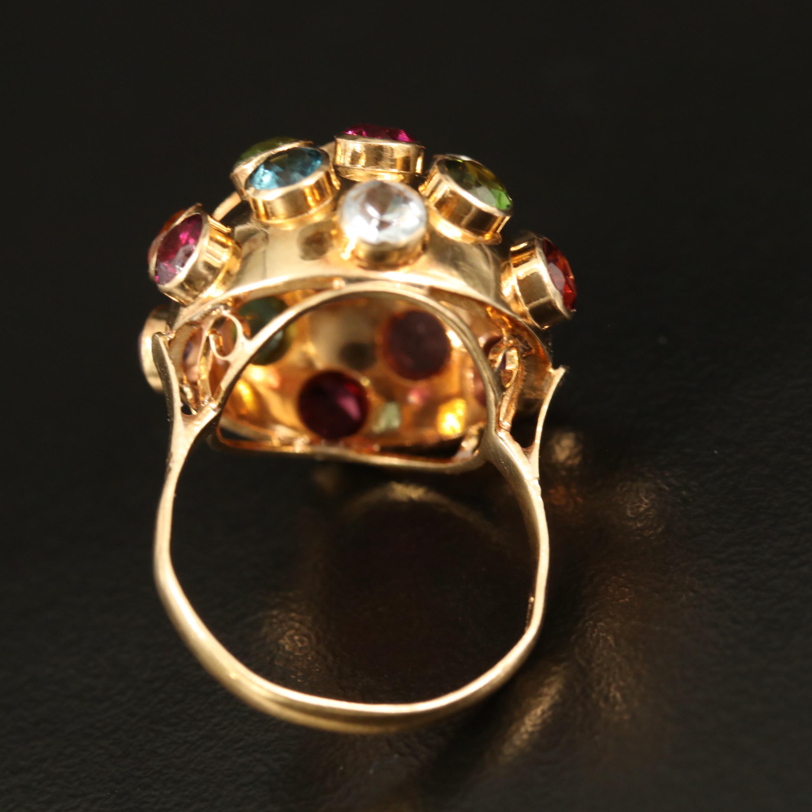 18K Sputnik Ring with Mixed Gemstones | EBTH