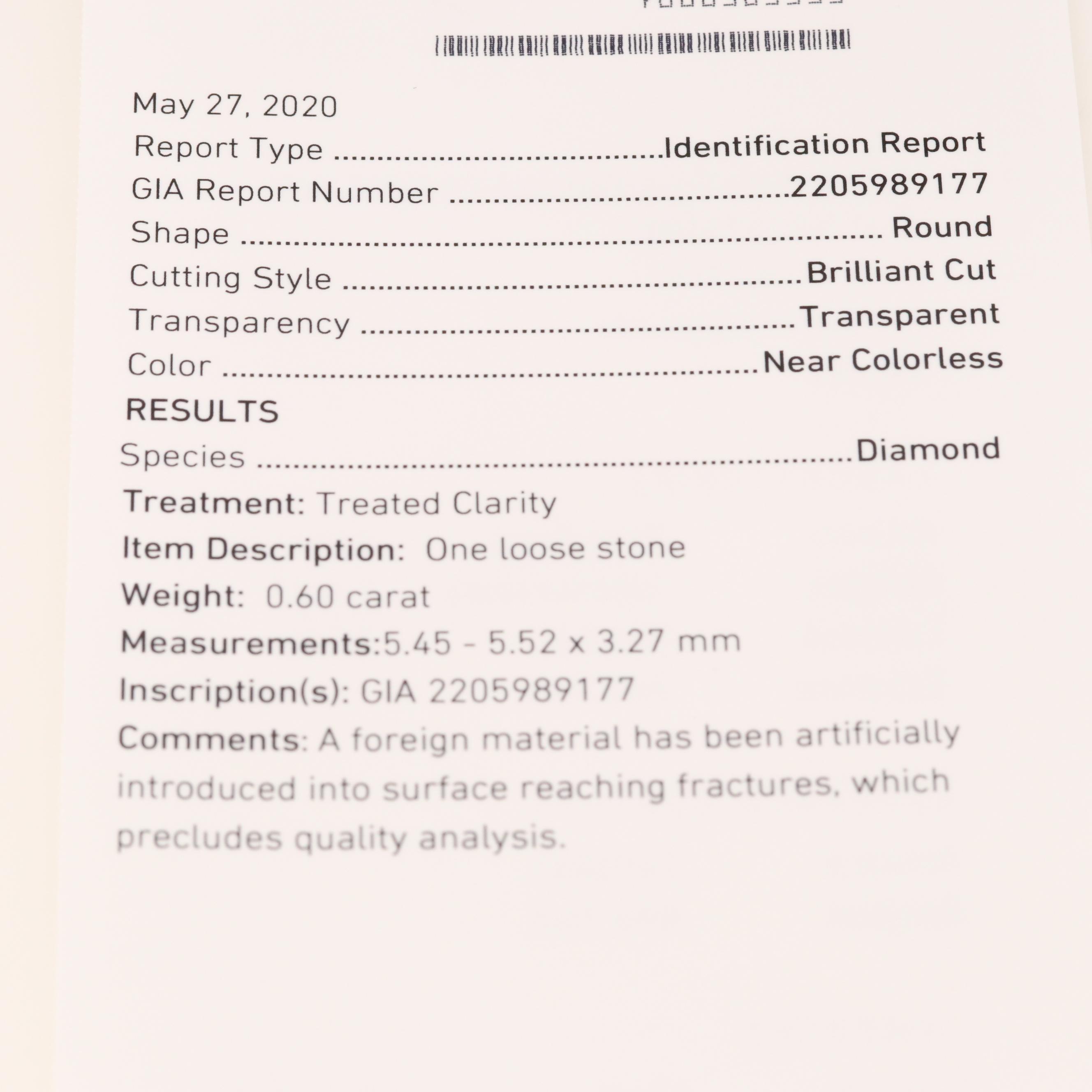 Platinum Diamond Ring with GIA Report | EBTH