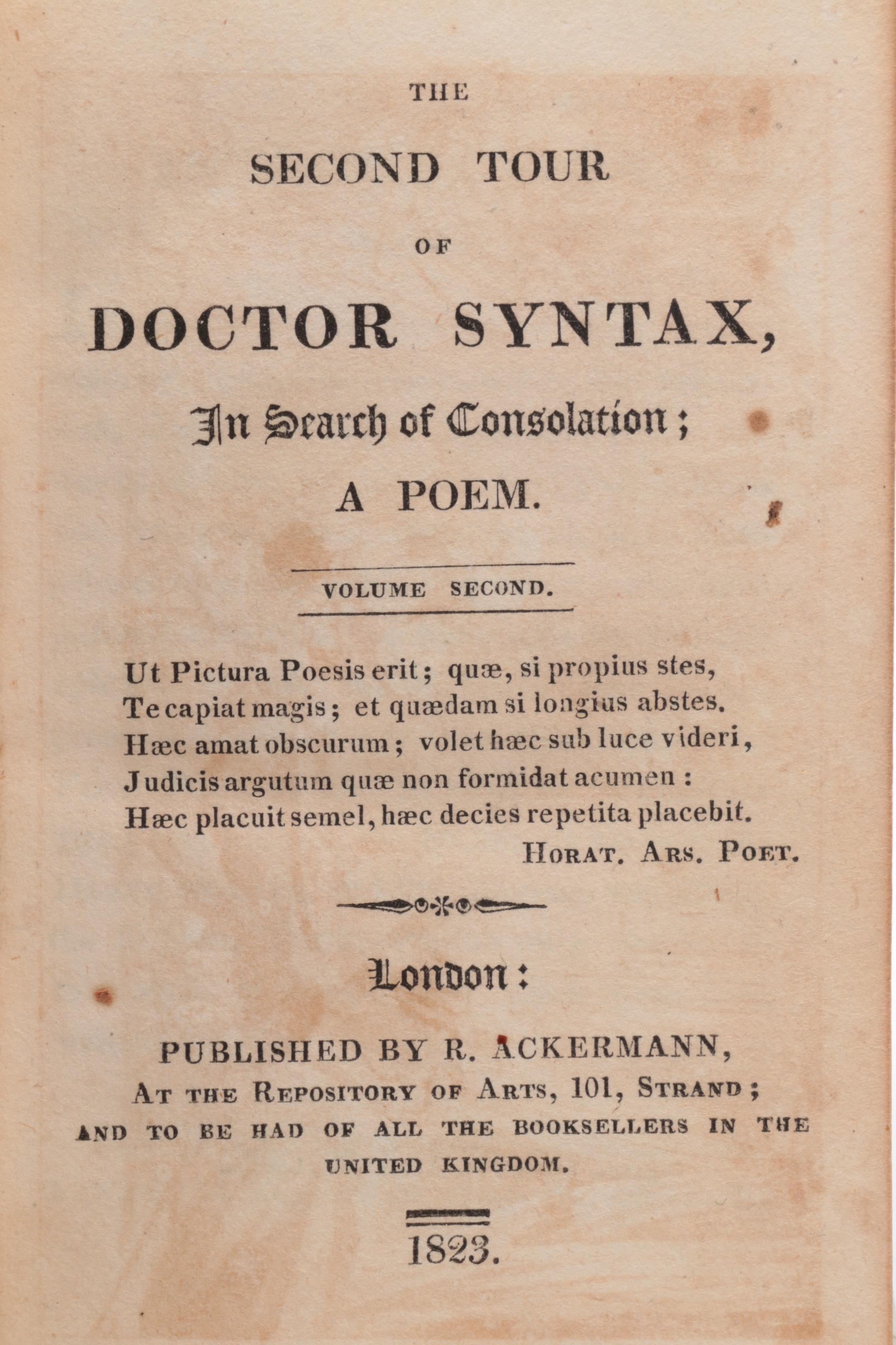 "The Tour of Doctor Syntax" Three-Volume Set by William Combe, Early ...