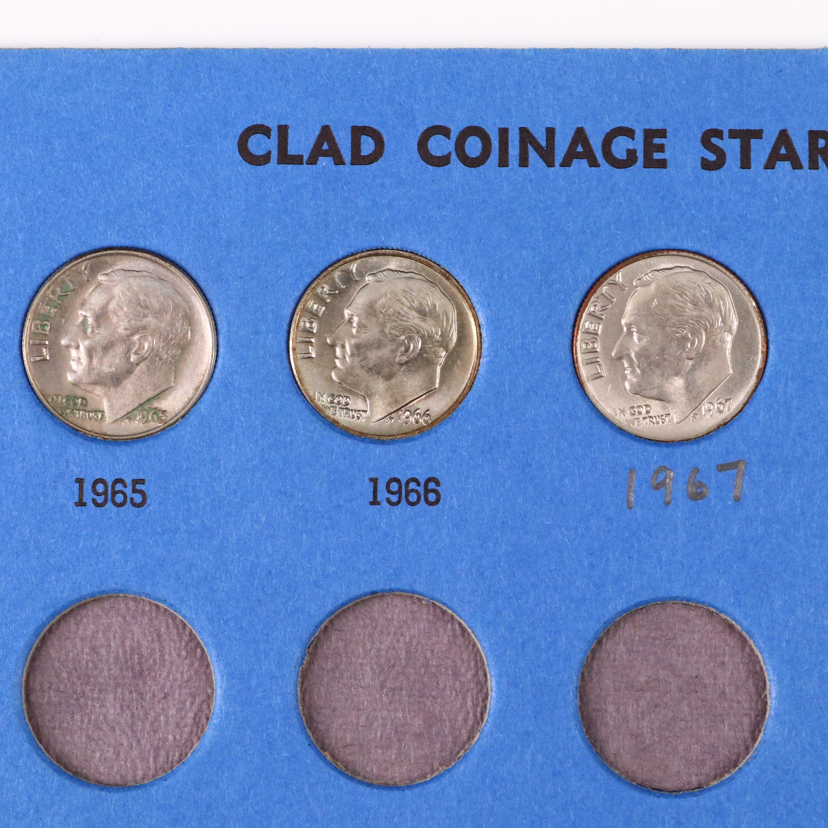 Complete Roosevelt Dime Collection in Whitman Folder, 1946 to 1969 | EBTH