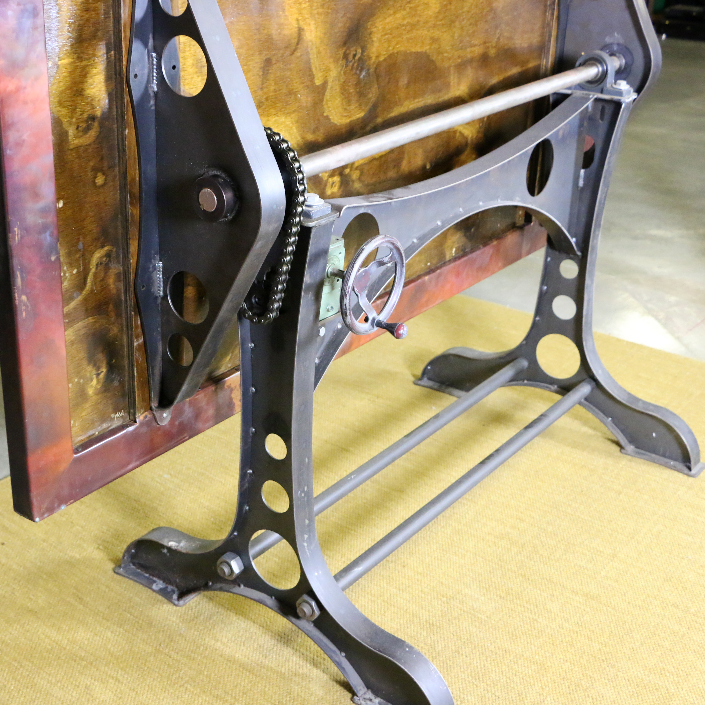 Mechanically-Adjustable Industrial Iron-Base Copper and Cork Top ...