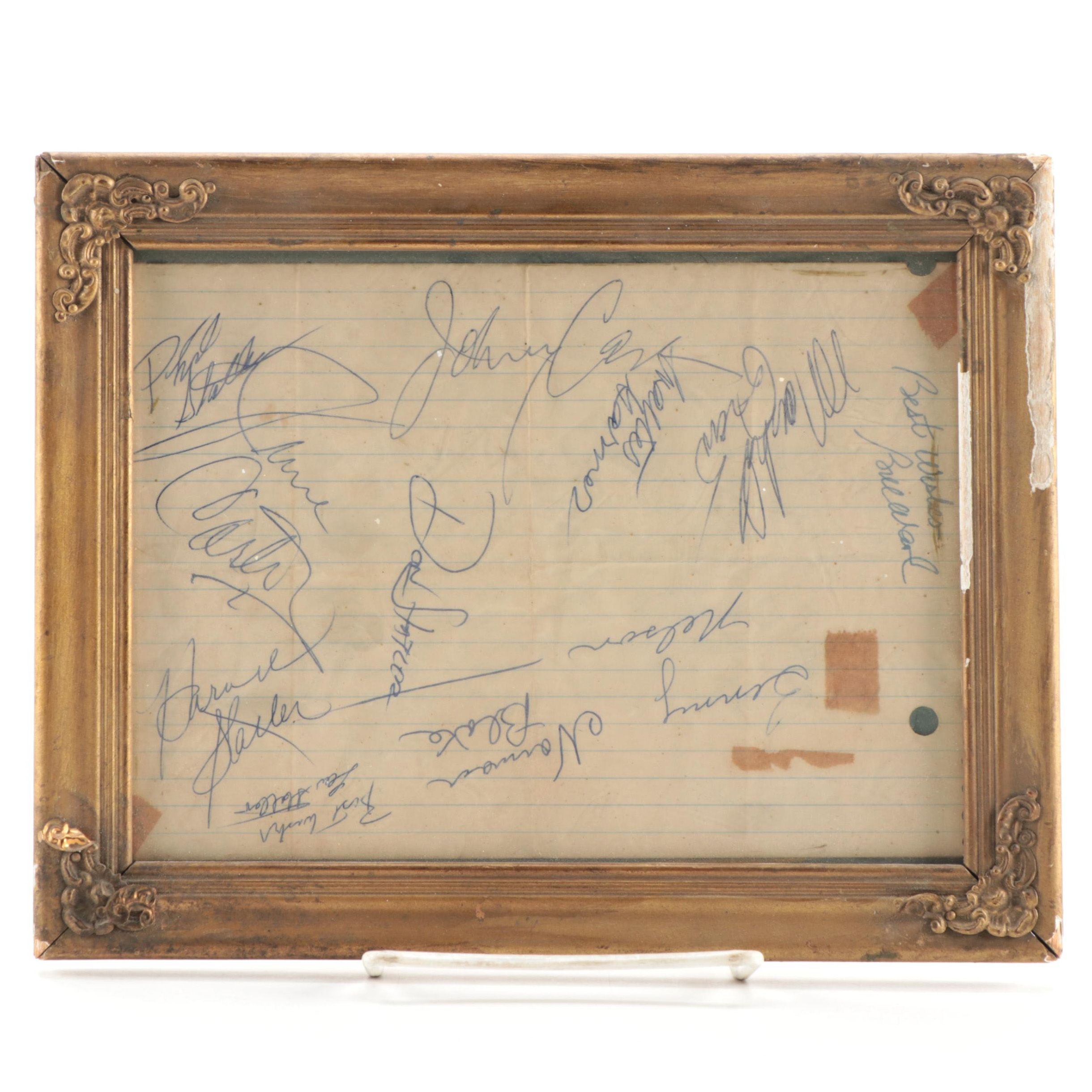 Johnny Cash and June Carter, and More Artist Signatures, Framed | EBTH