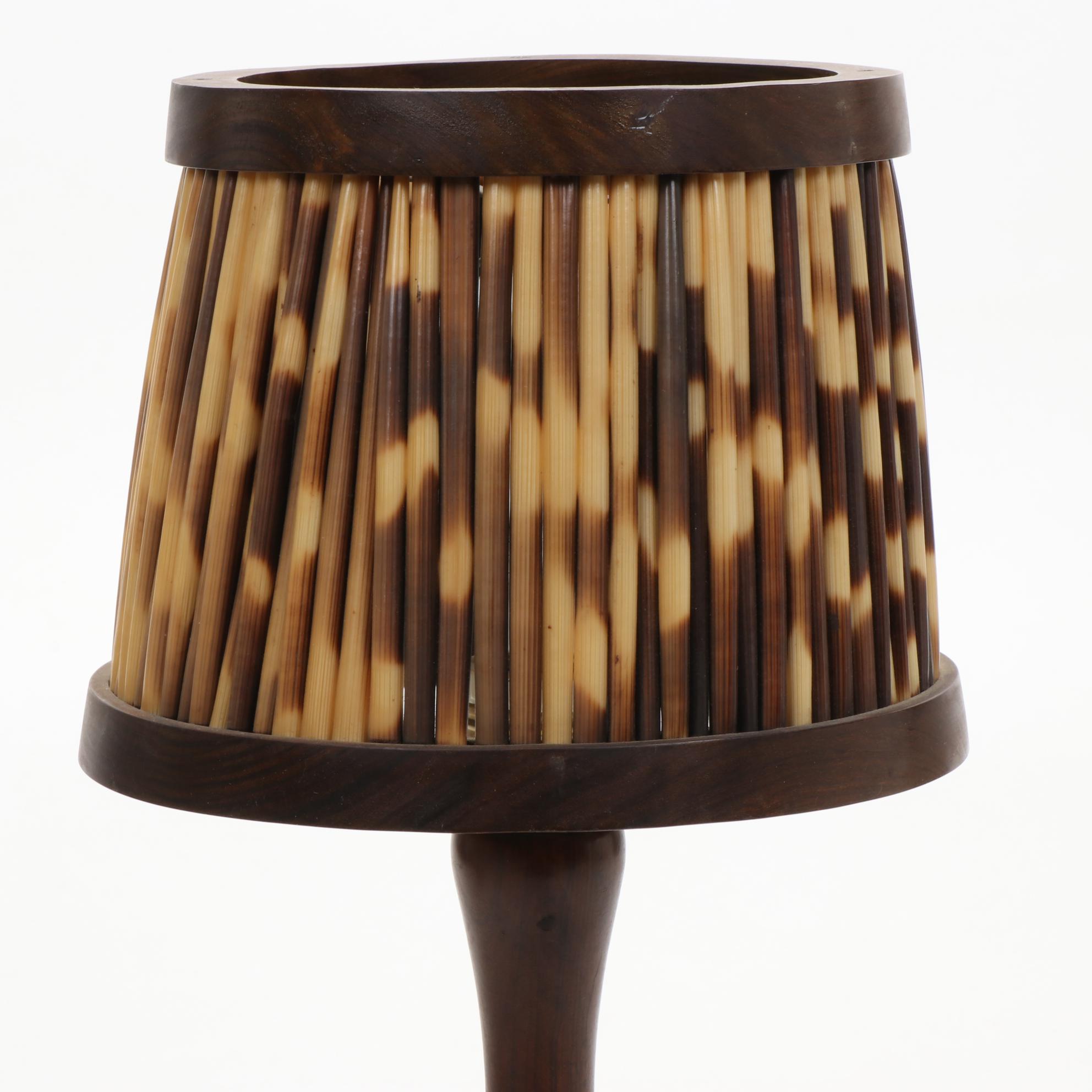 Ethiopian Porcupine Quill Detailed Table Lamps, Mid-20th Century | EBTH