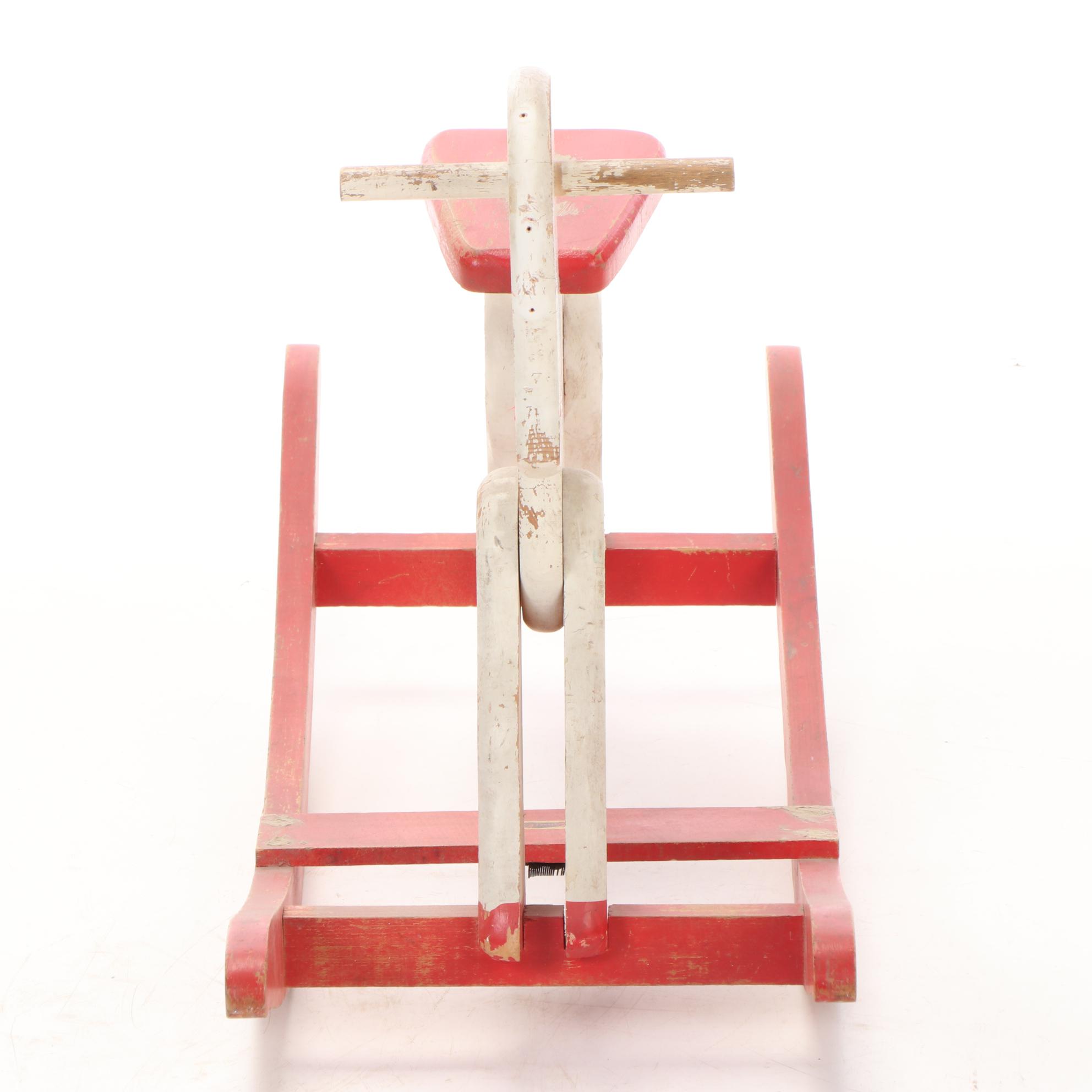 Fritzel Toys Wooden Polka Dot Rocking Horse, Mid-20th Century | EBTH