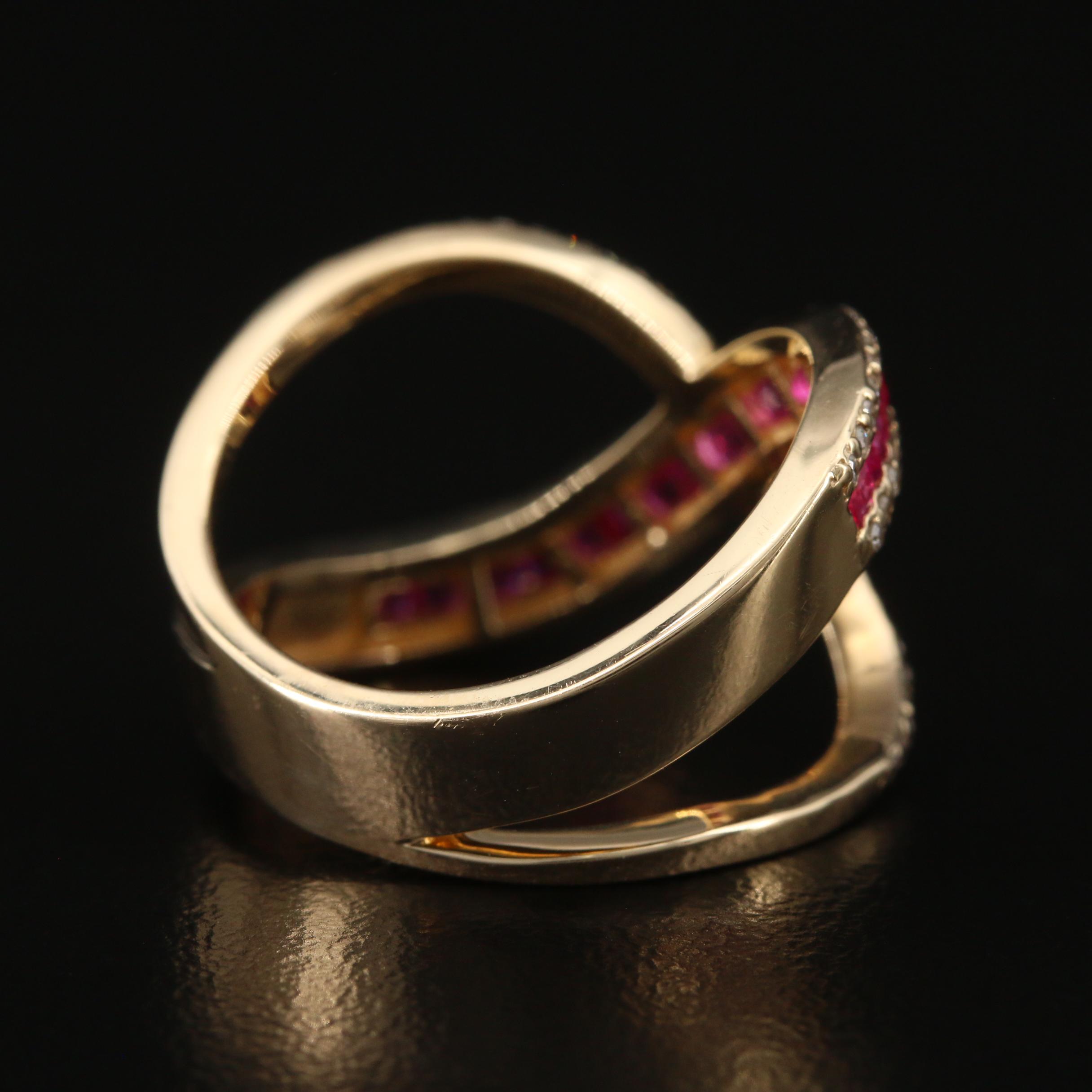 EFFY 14K Ruby and Diamond Crossover Ring | EBTH
