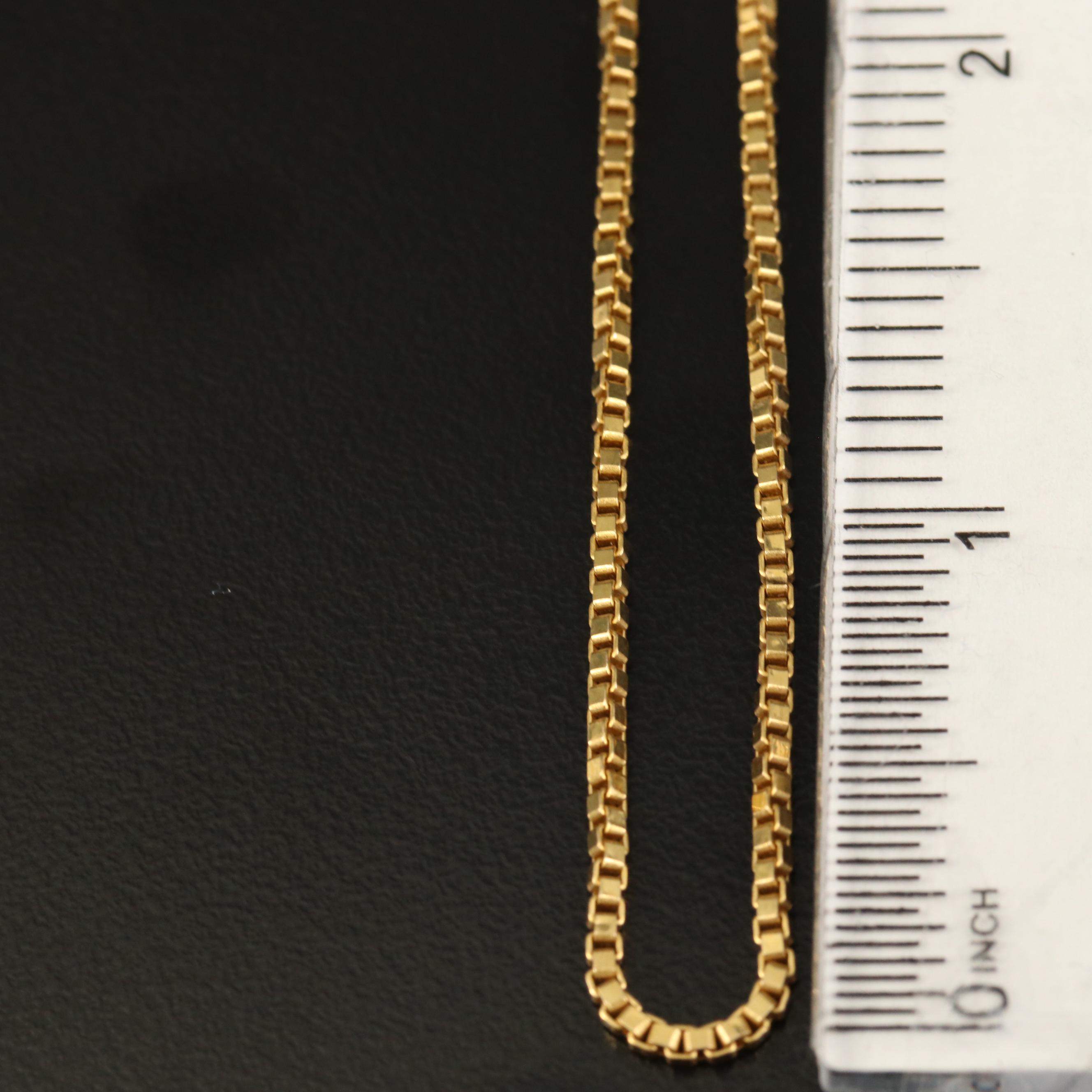 18K Box Chain Necklace | EBTH