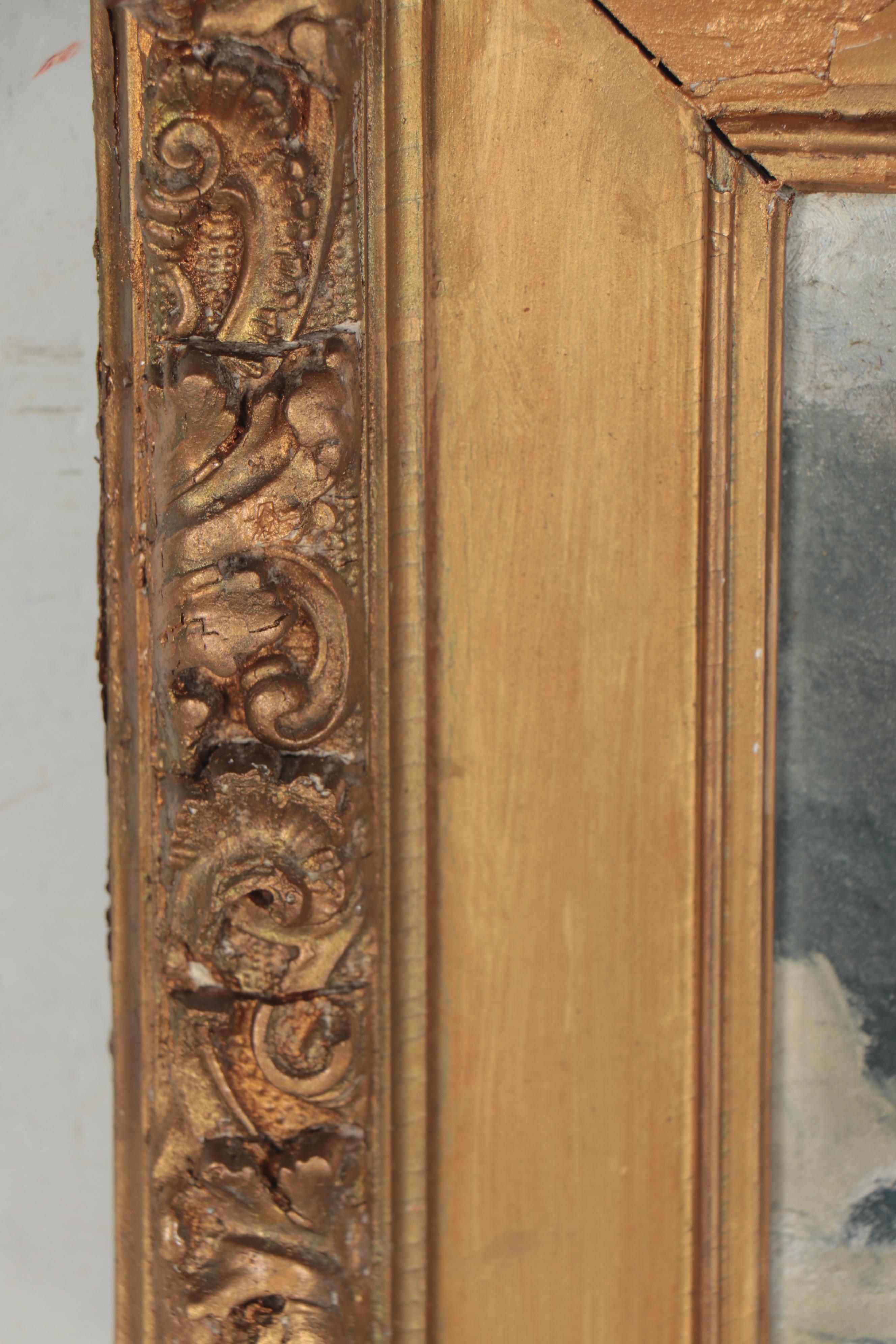 Elijah Baxter Jr. Coastal Oil Painting of Cloudy Sky, Early 20th ...