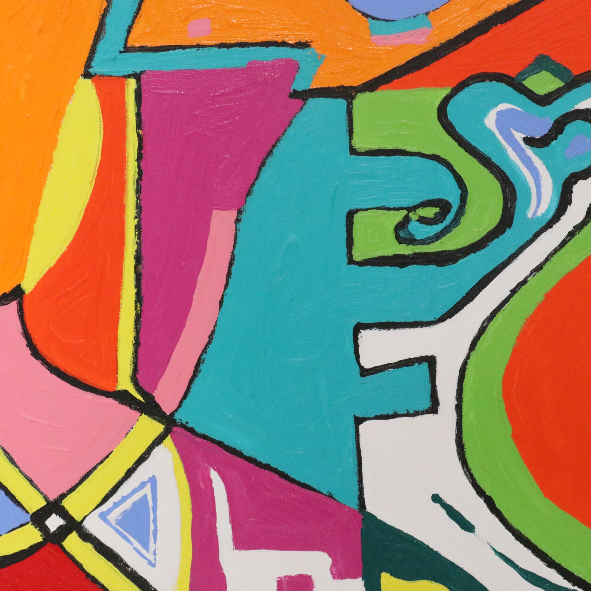 Phyllis Trager Hyman Abstract Acrylic Painting "Emergence," 2005 ...