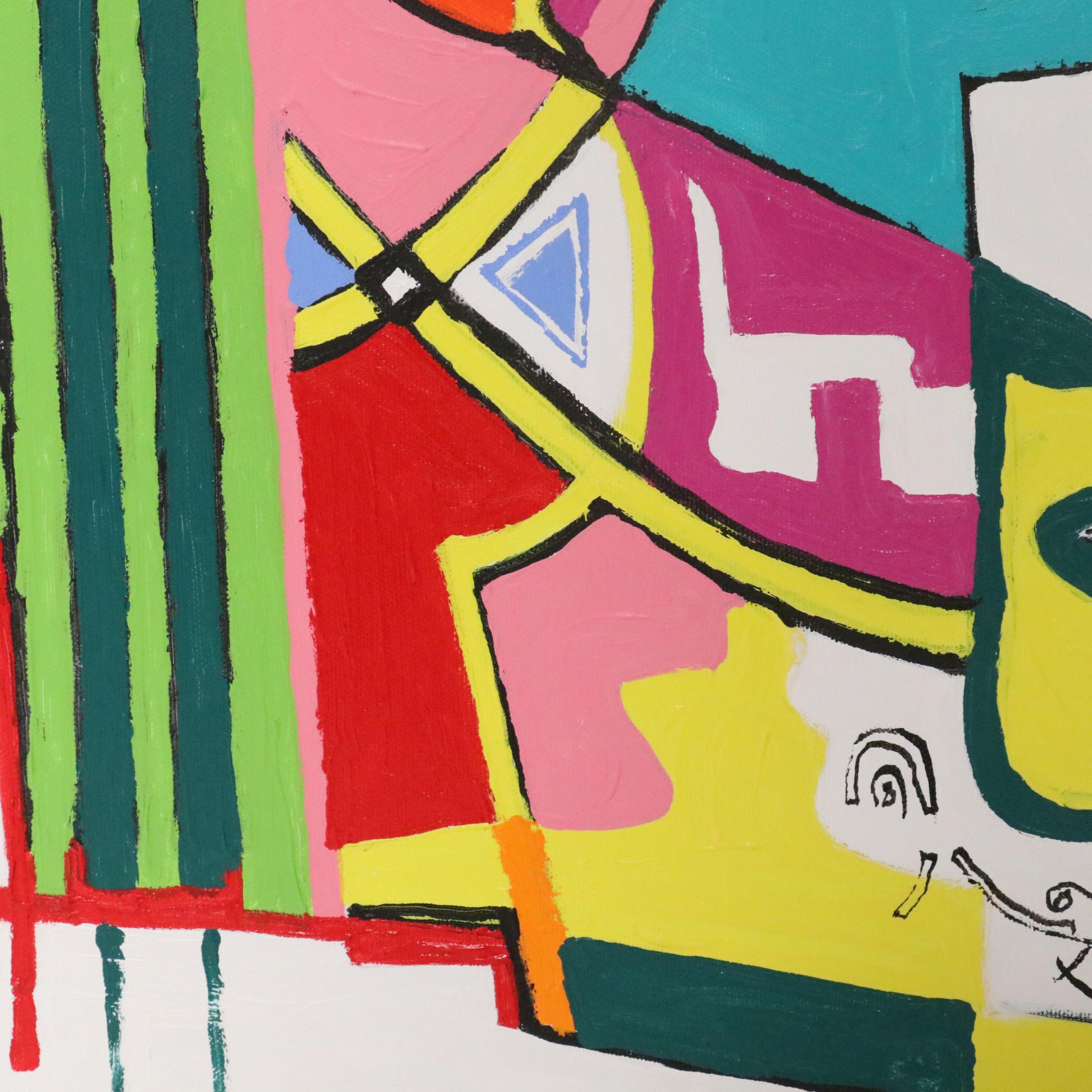 Phyllis Trager Hyman Abstract Acrylic Painting "Emergence," 2005 ...