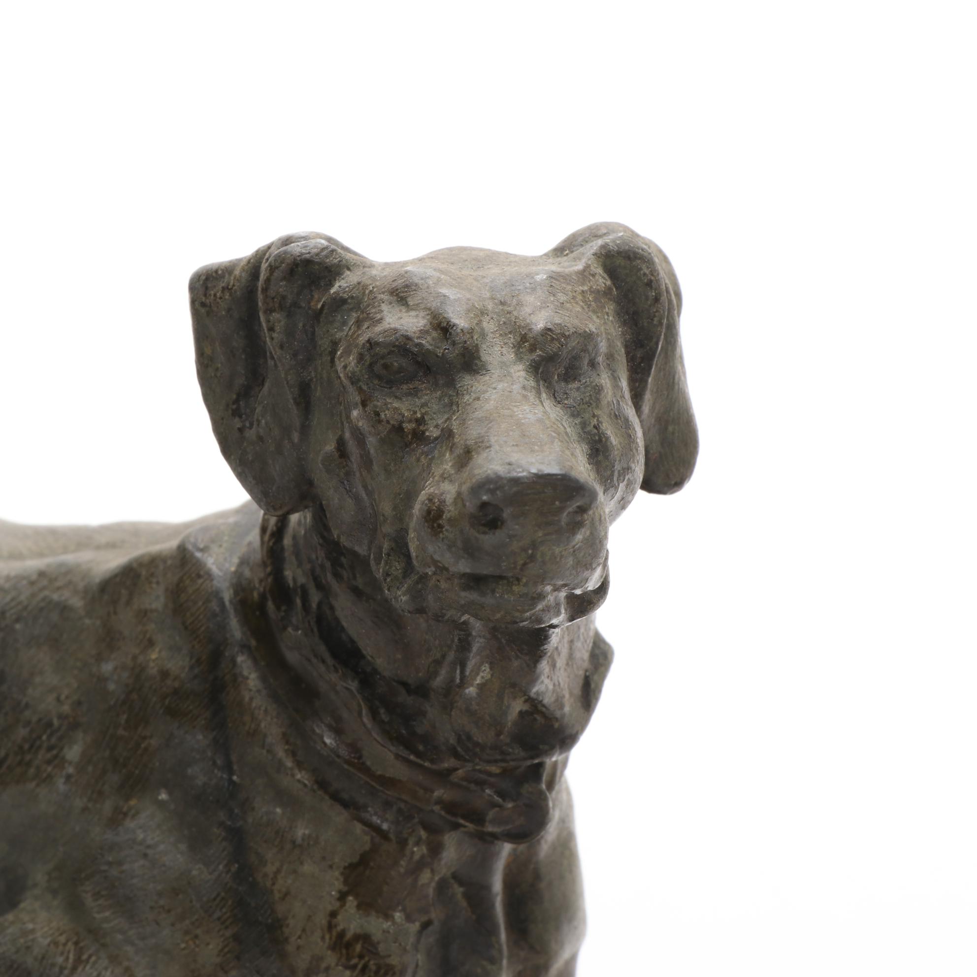 Nicholas Muller & Sons Cast Spelter Dog Sculpture, 1889 | EBTH