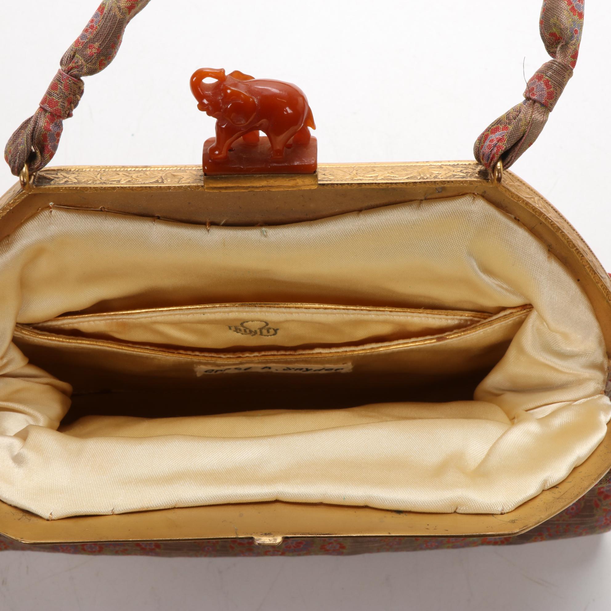 Edwardian Chainmail Opera Purse, Bakelite Elephant Clasp Purse and ...