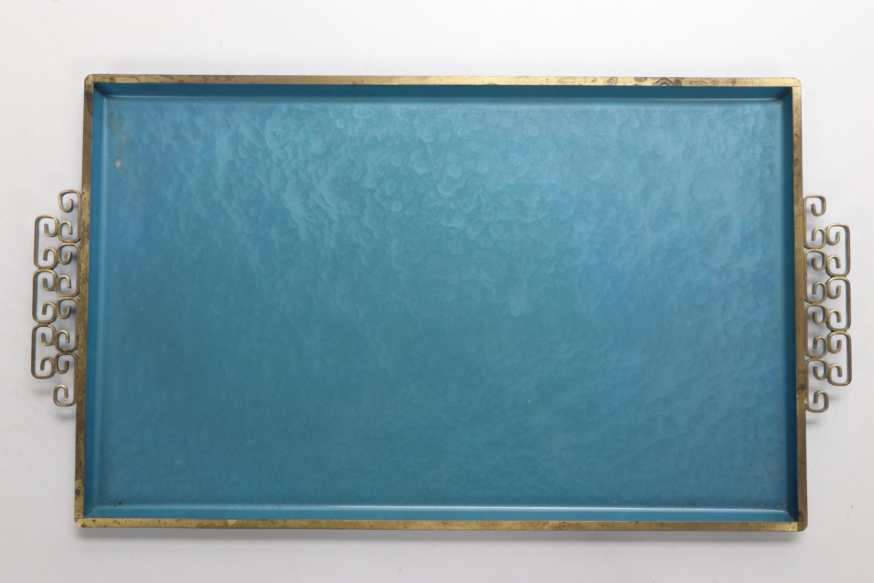 Moiré Glaze Enameled Metal Serving Trays Designed by Harry Allen Kyes | EBTH