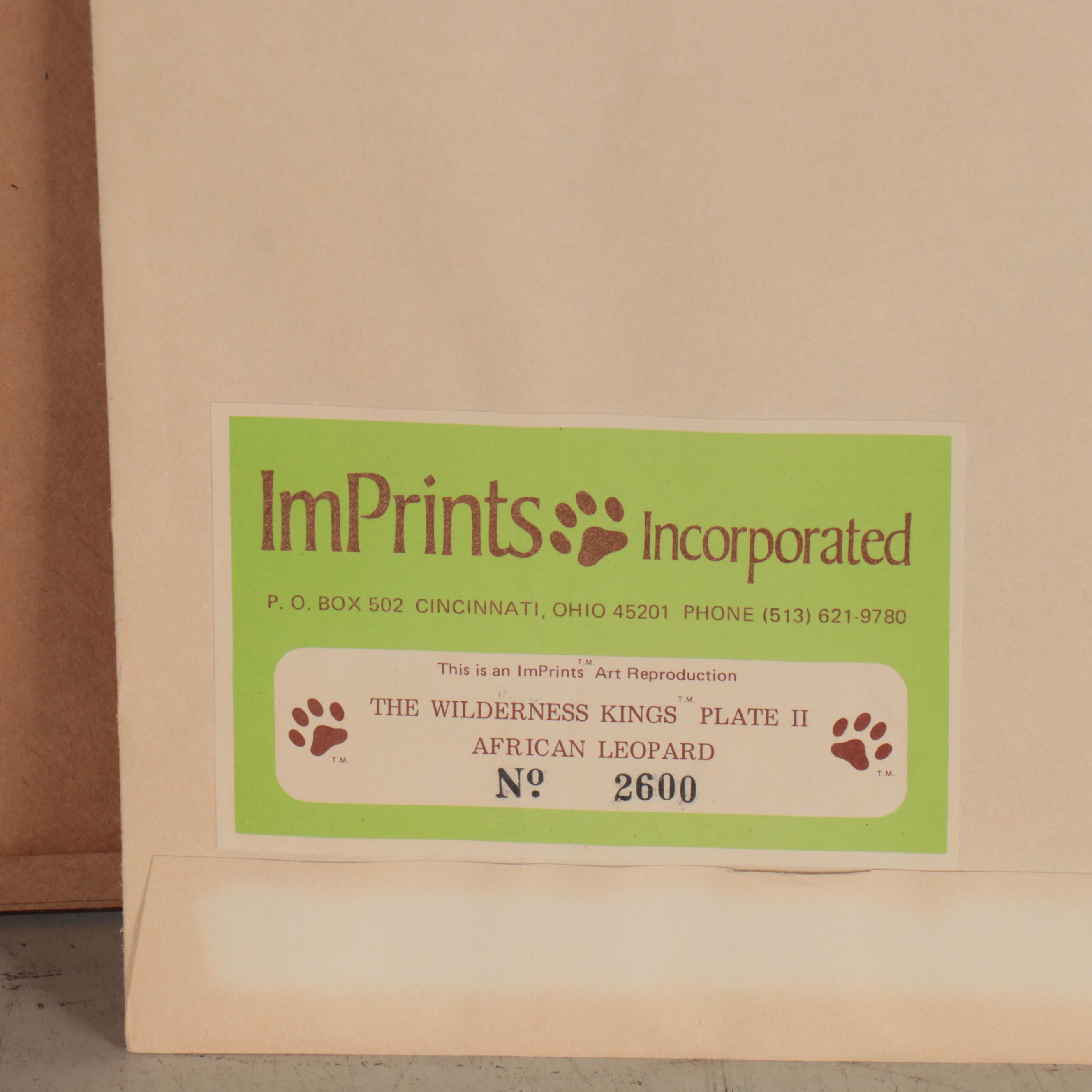 Imogene Hudson Farnsworth Offset Lithograph "African Leopard," Late ...