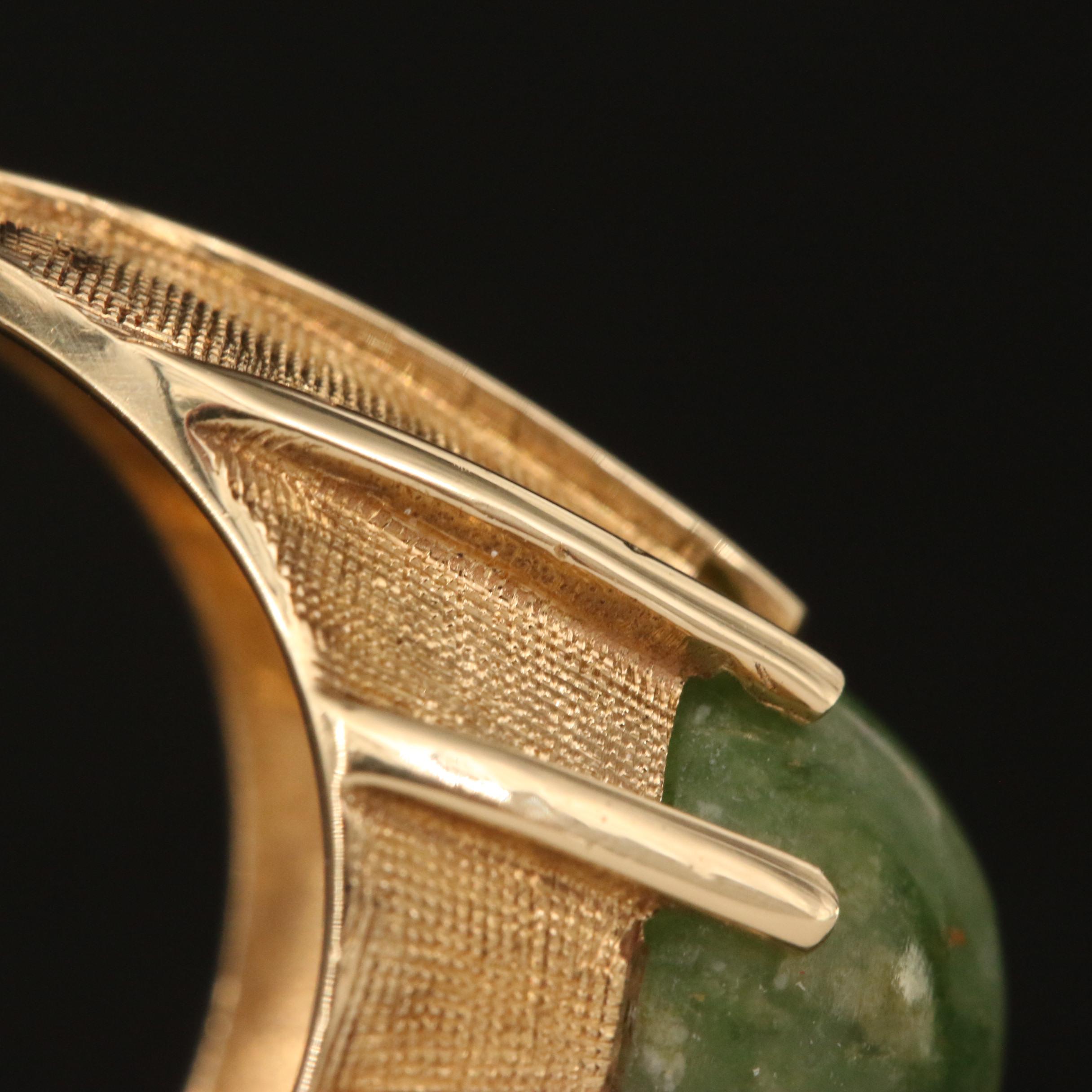 14K Nephrite Ring with Florentine Finish | Everything But The House