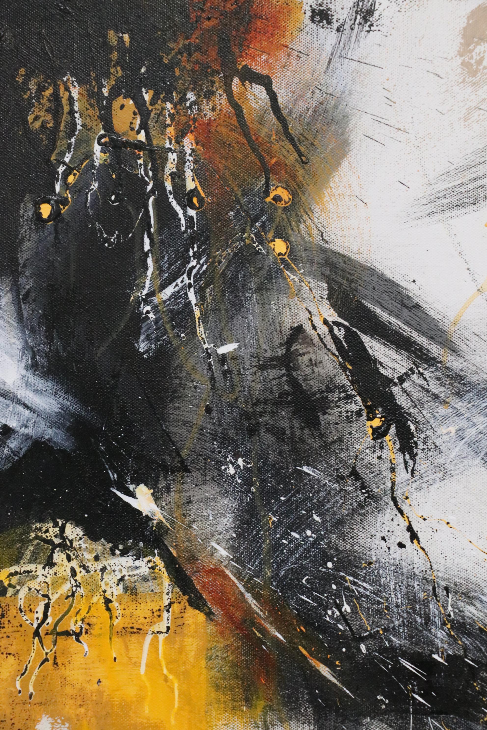 Sanna Abstract Acrylic Painting "Yellow Path" | EBTH