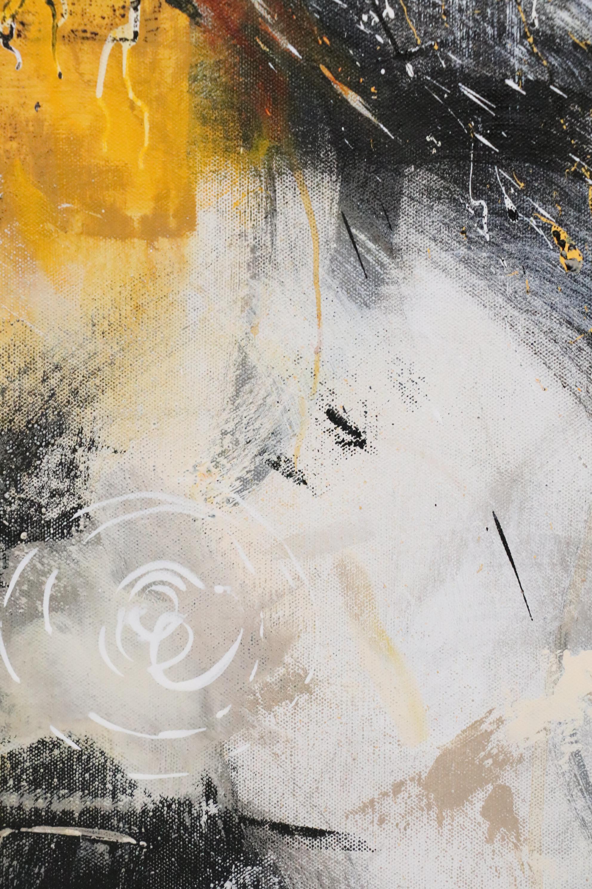Sanna Abstract Acrylic Painting "Yellow Path" | EBTH