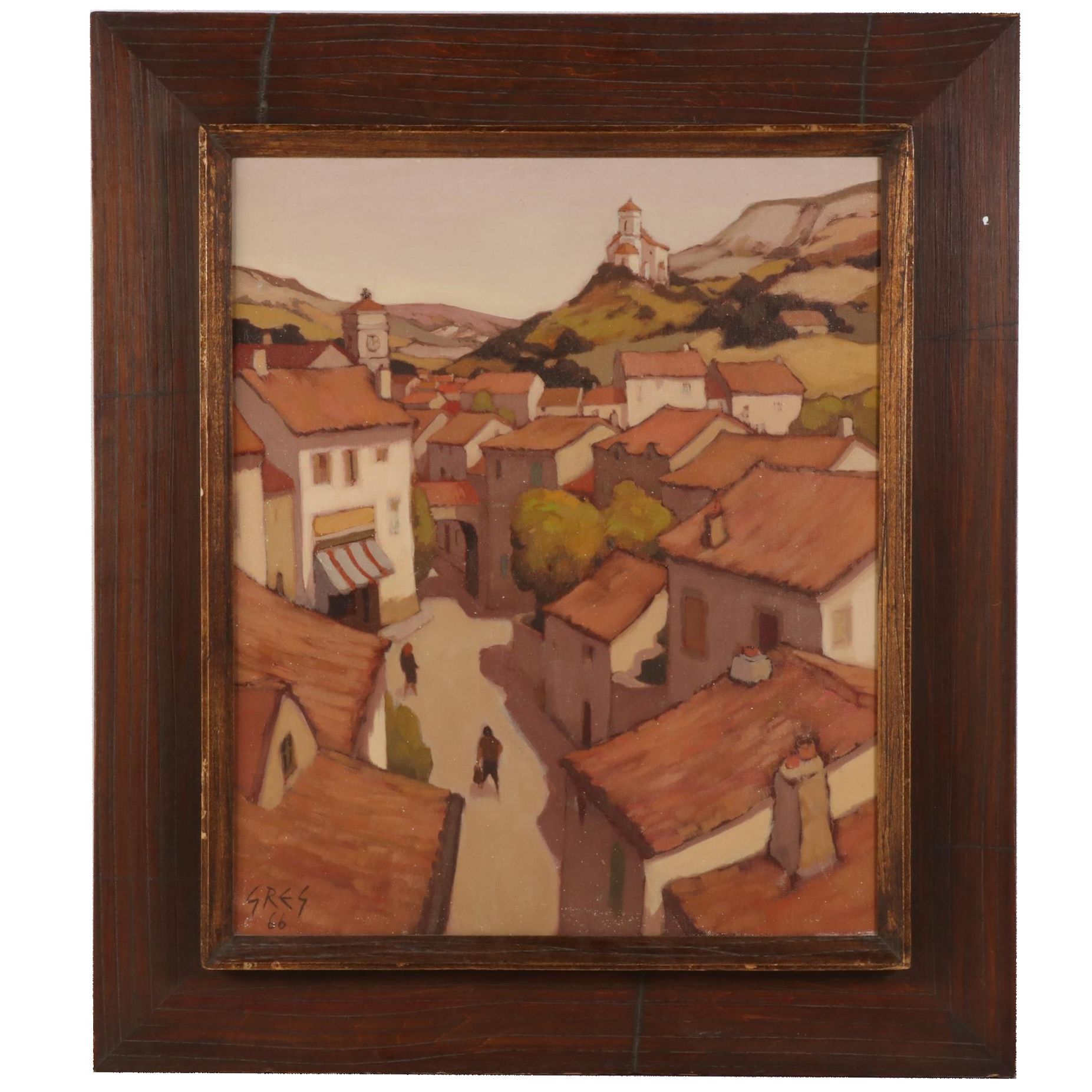 Ronald Greg Oil Painting of Mountainside Village, 1966 | EBTH