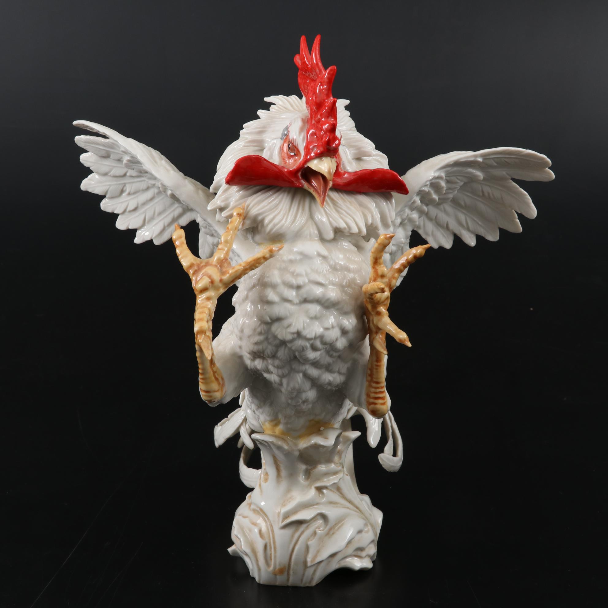 Spanish Algora Porcelain Fighting Cocks Figurines, Mid to Late 20th ...