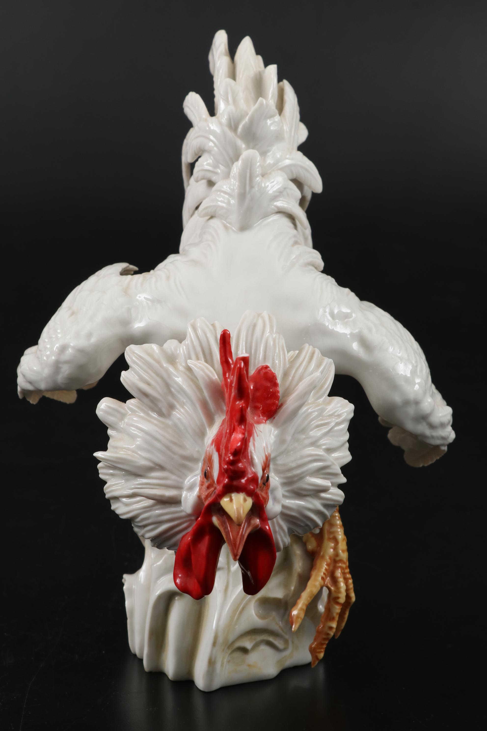 Spanish Algora Porcelain Fighting Cocks Figurines, Mid to Late 20th ...