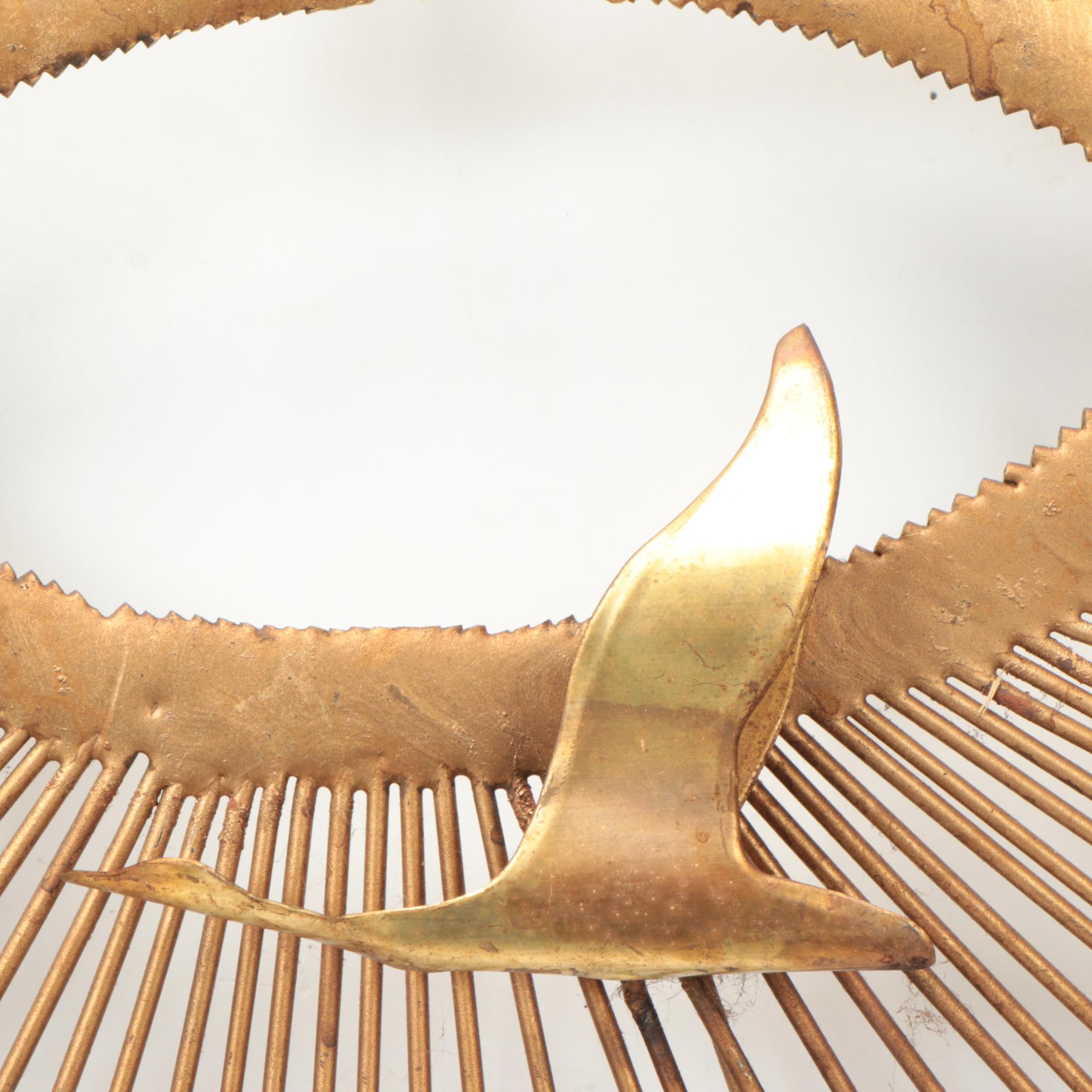 Mid Century Modern Brass and Copper Wall Birds and Flight Wall Hanging ...