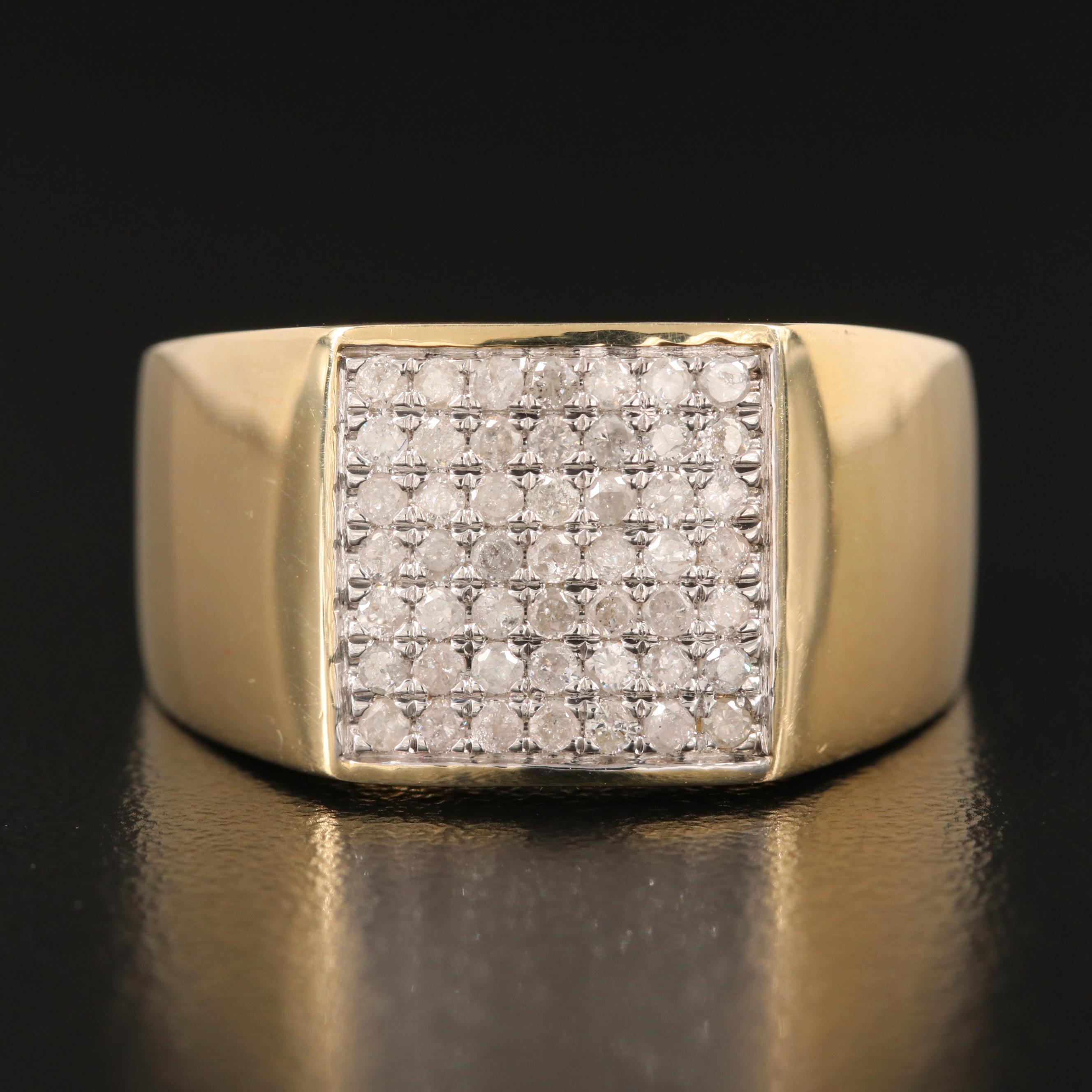 10K Diamond Square Grid Ring | EBTH