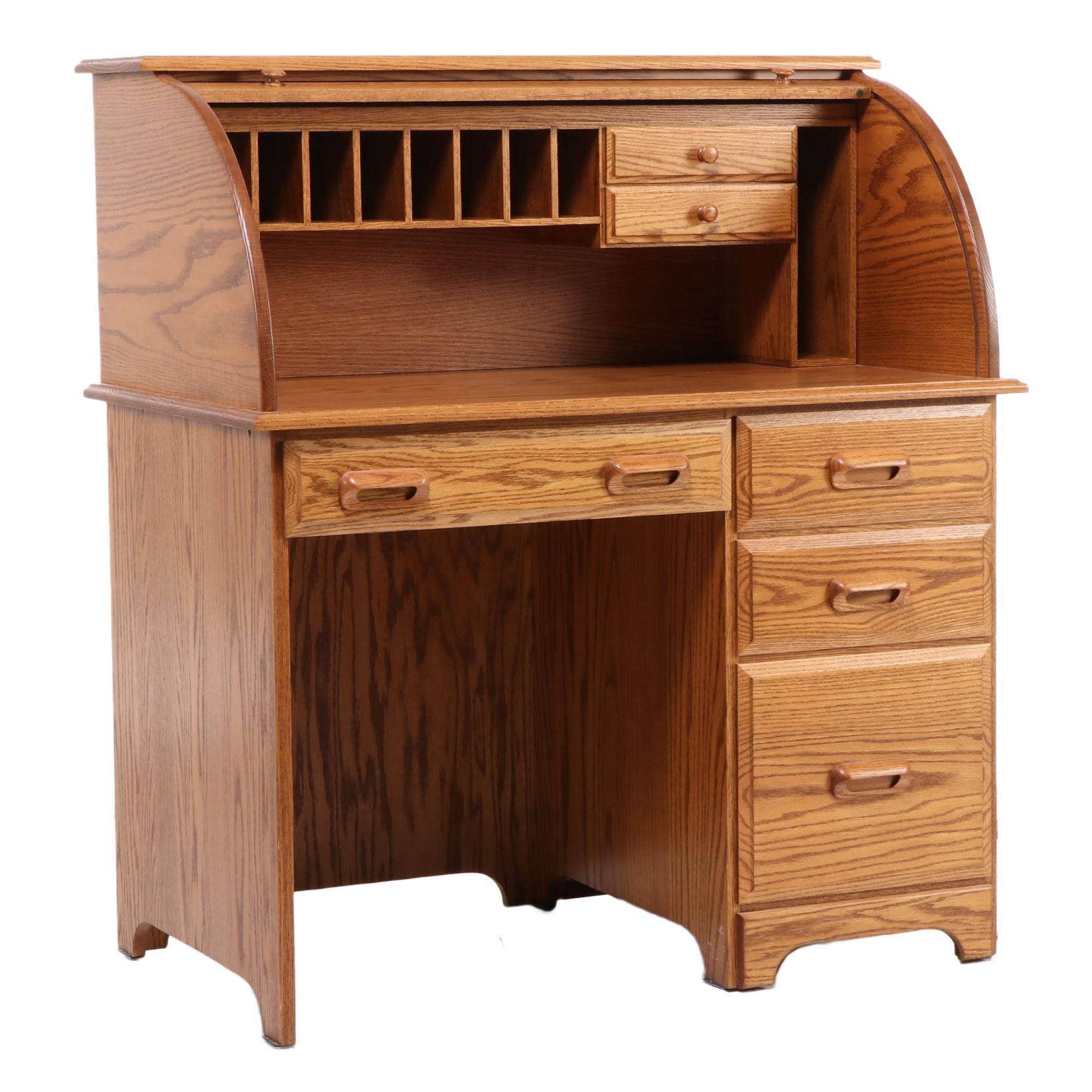 Oak Single-Pedestal Roll-Top Desk | EBTH