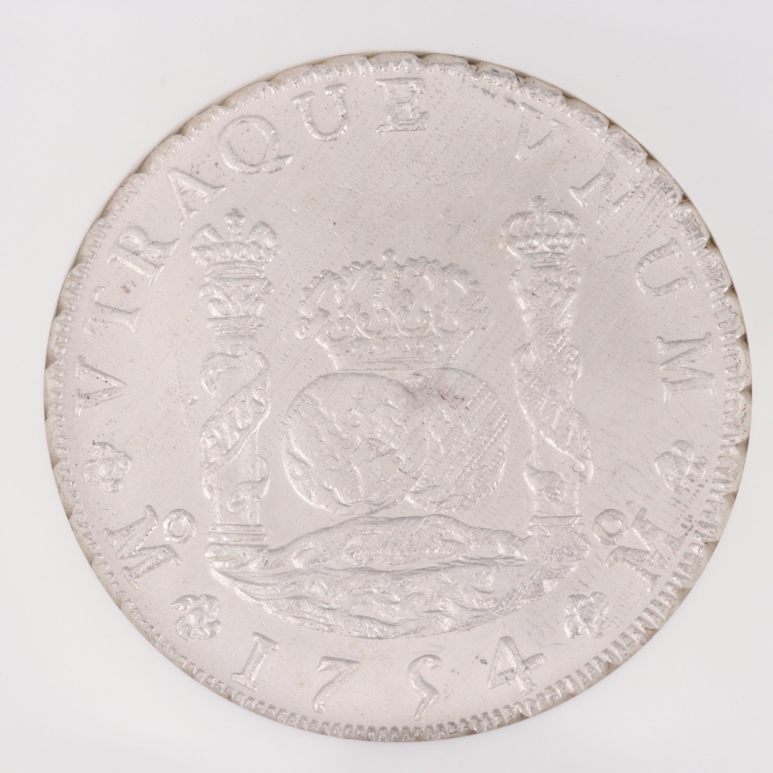 NGC Graded MS60 1754 Silver Mexican Colonial 8 Reale Coin Under ...