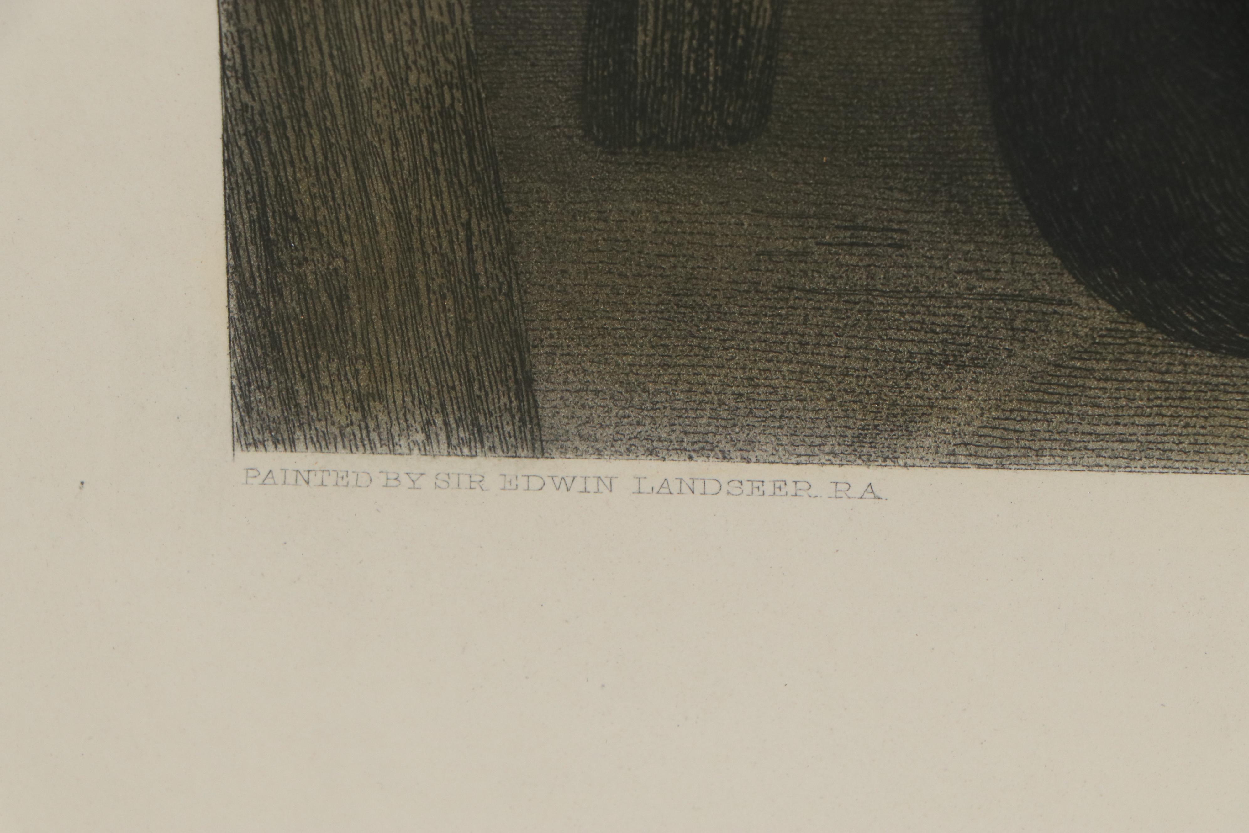 Alfred Lucas Intaglio Print after Edwin Landseer "Children and Rabbits ...