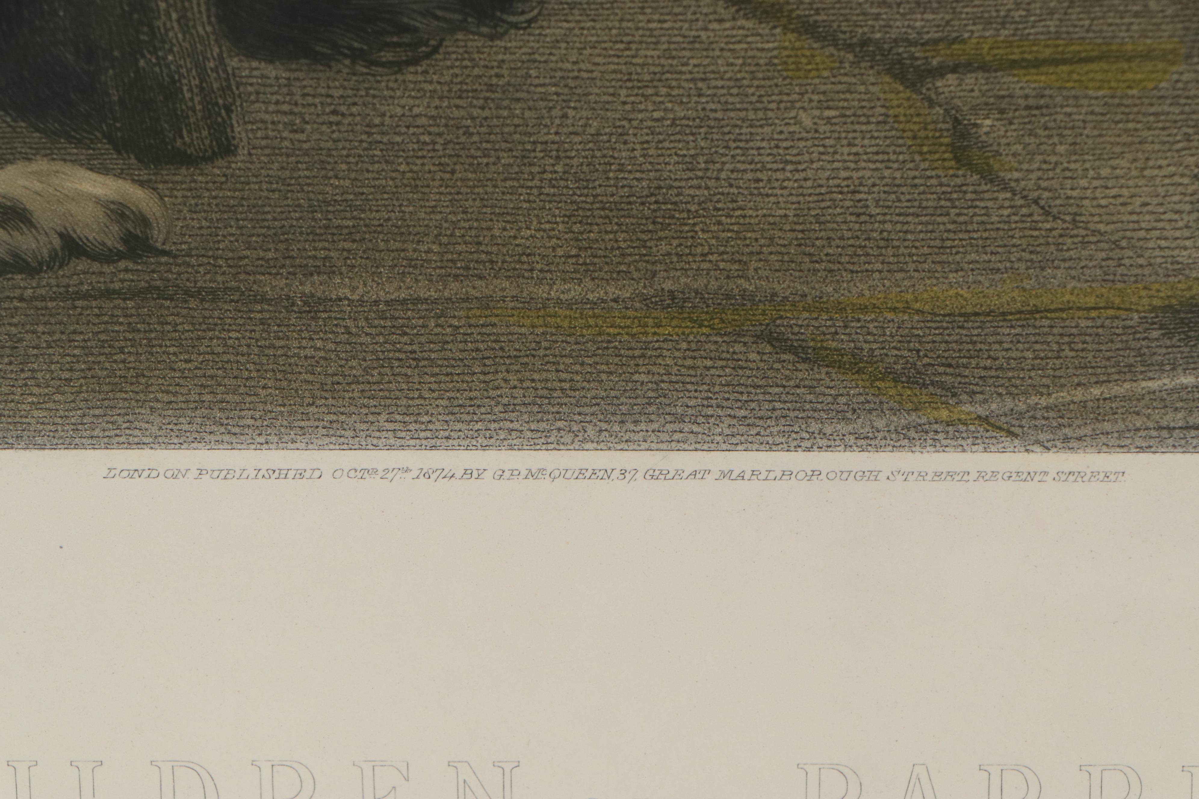 Alfred Lucas Intaglio Print after Edwin Landseer "Children and Rabbits ...