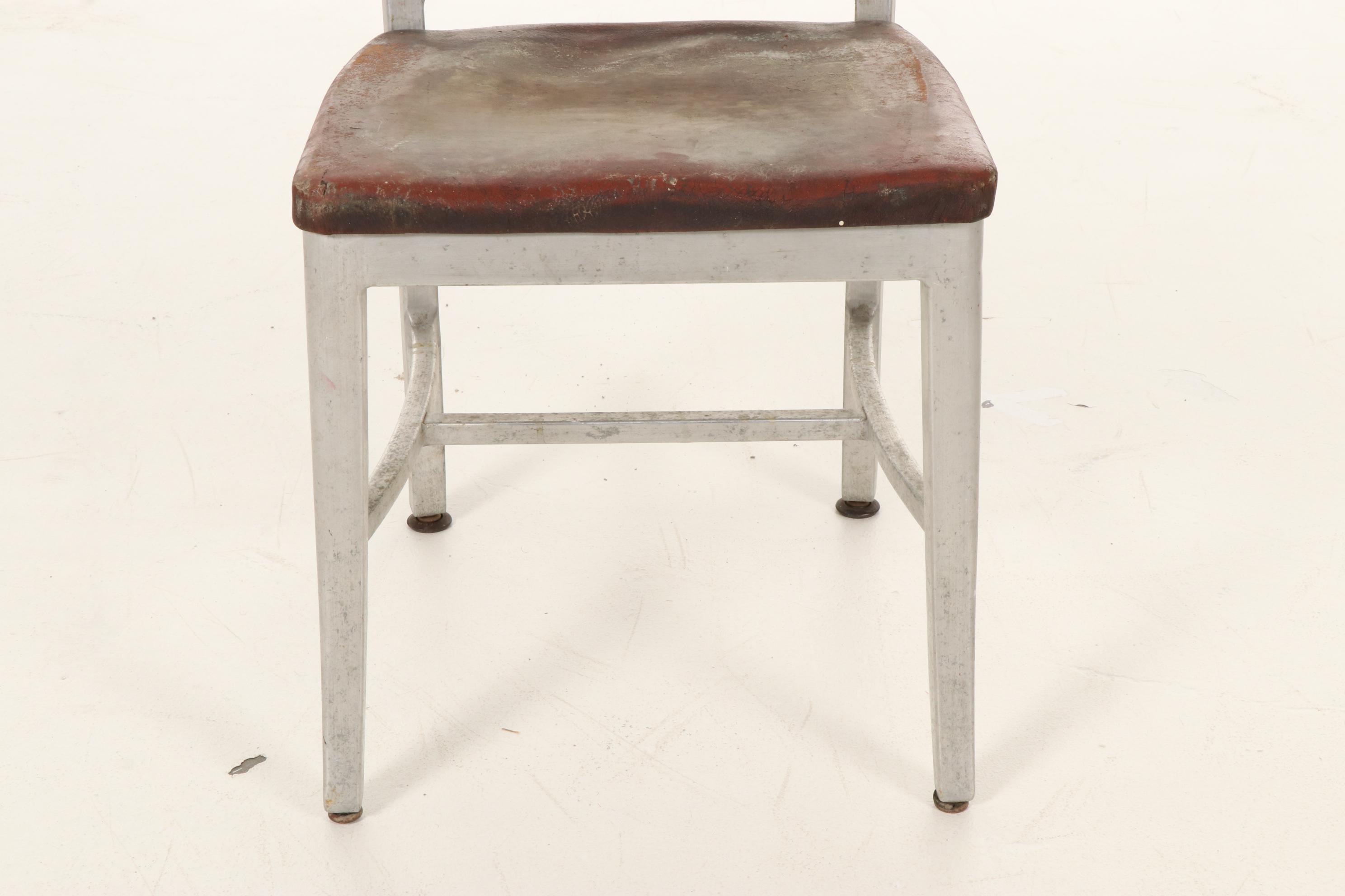 Four General Fireproofing Co. "Goodform" Aluminum and Leather Chairs ...