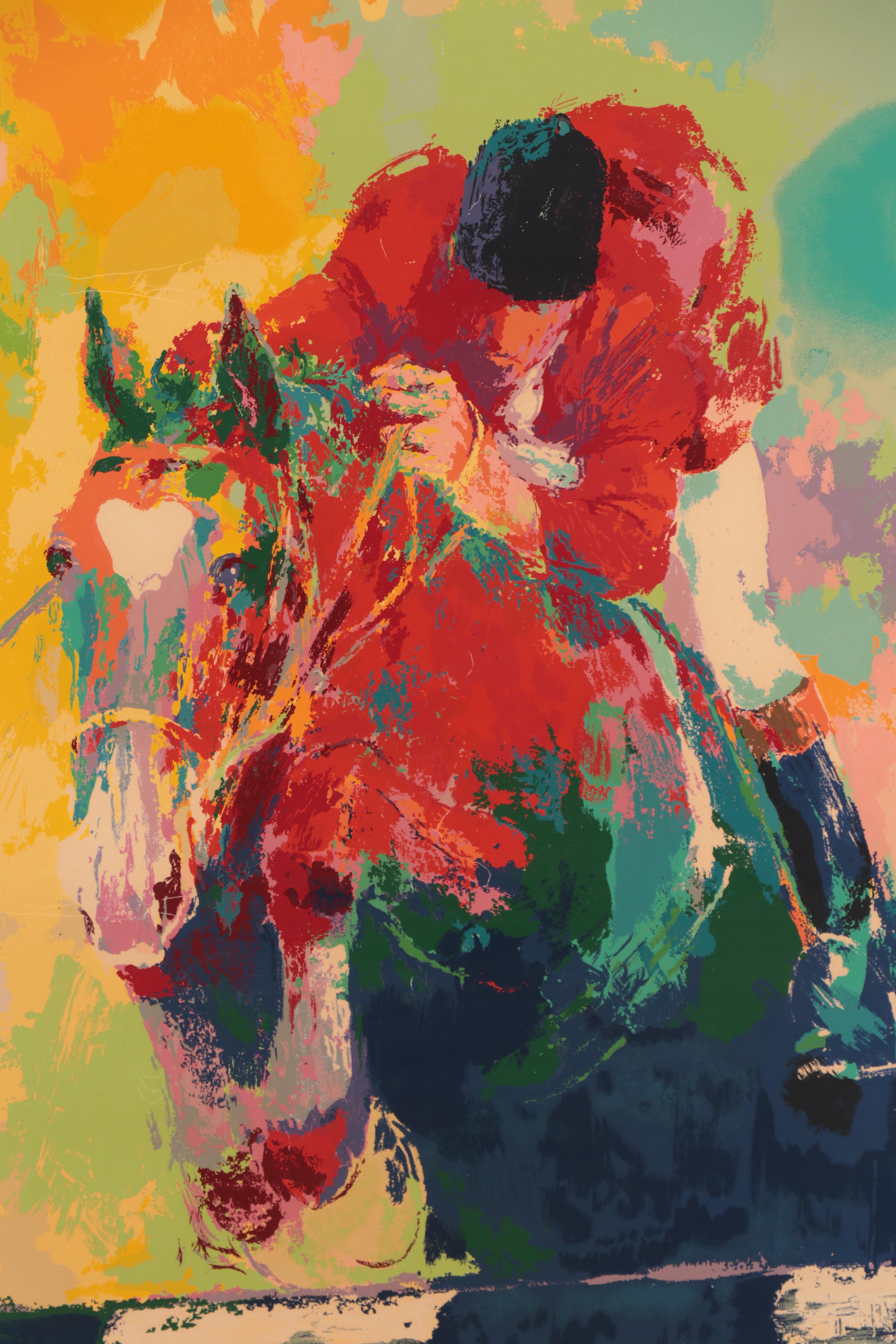 LeRoy Neiman Serigraph of a Horse and Jockey | EBTH