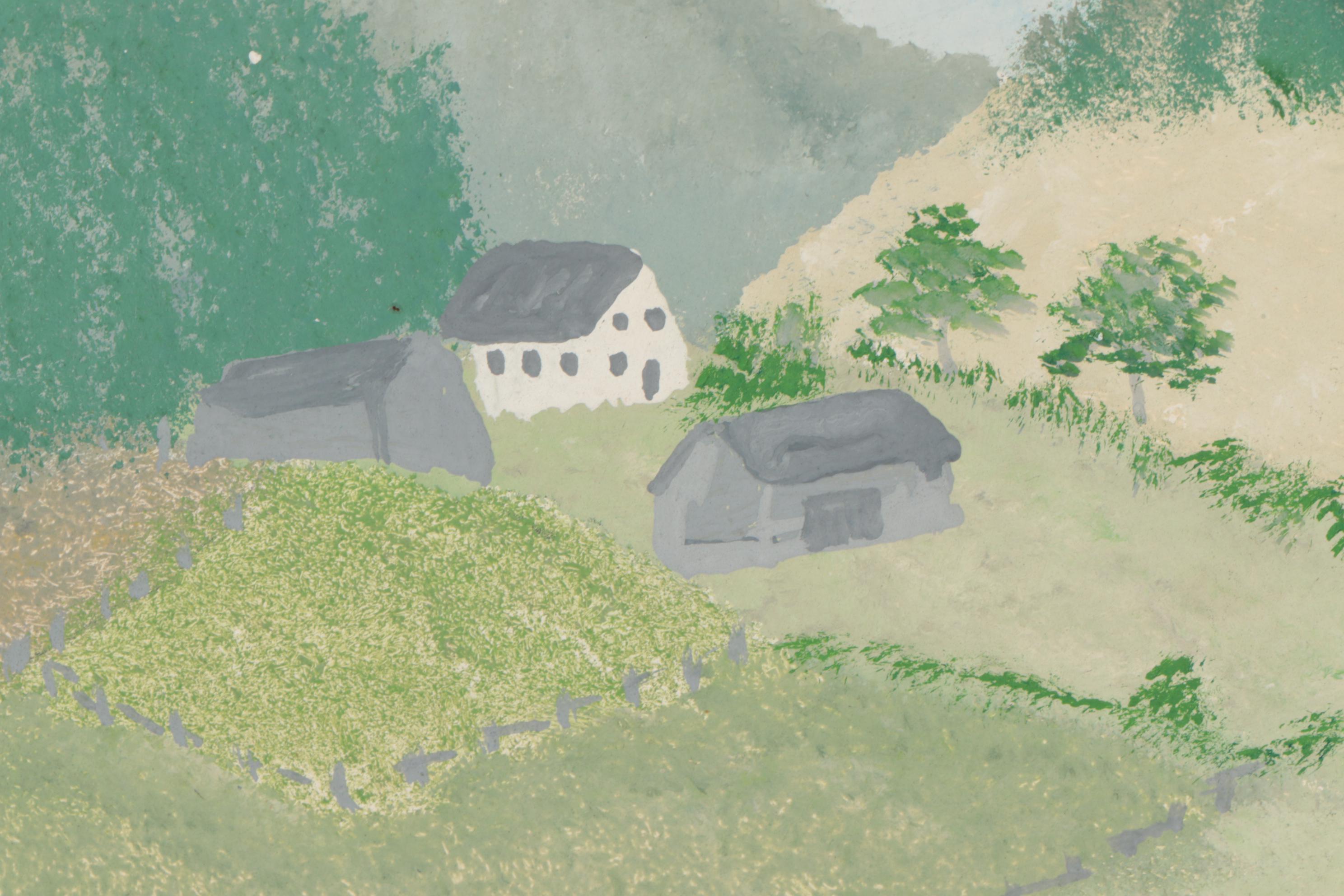 Grandma Moses Folk Tempera Painting "The Sycamore Farm," 1944 | EBTH