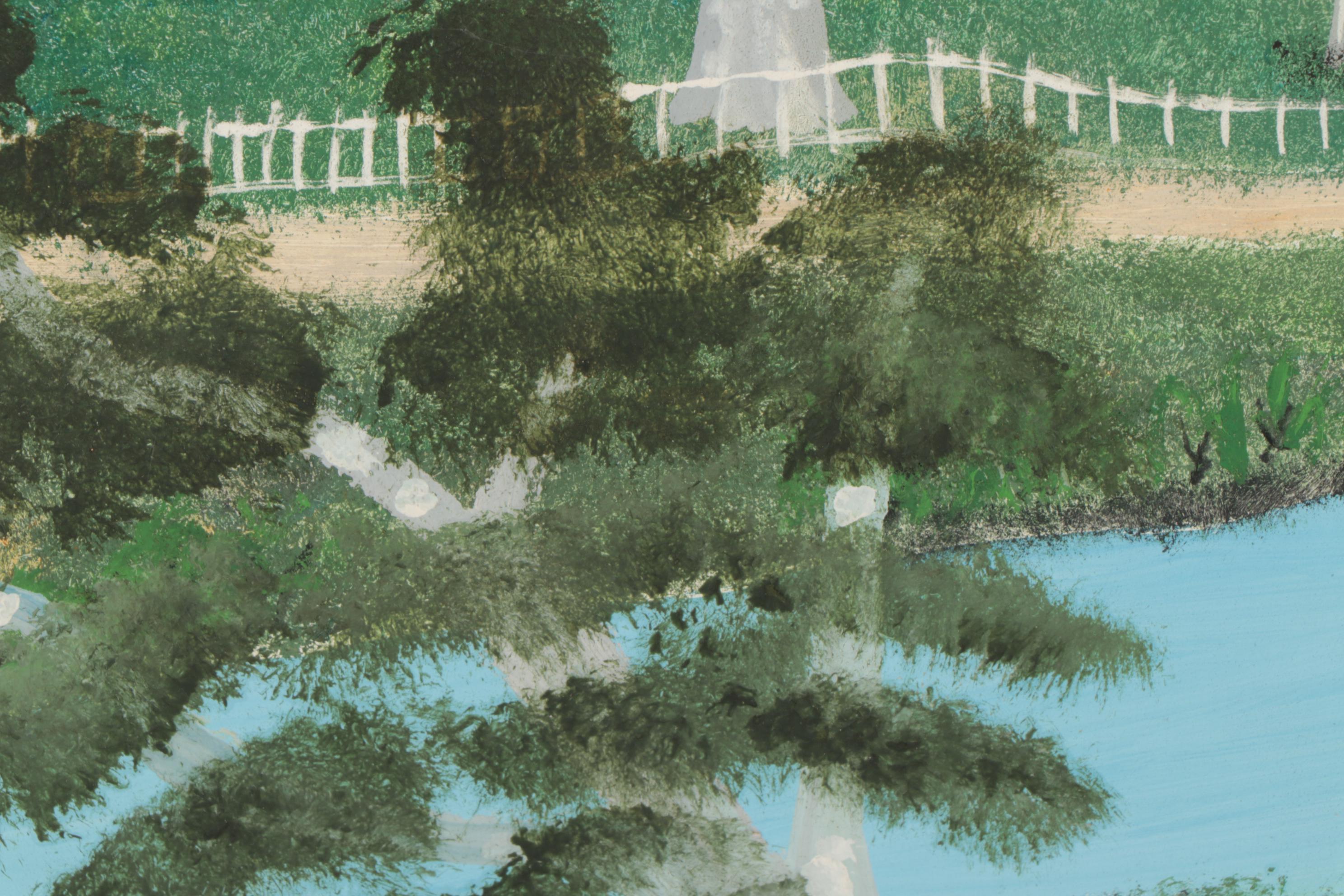 Grandma Moses Folk Tempera Painting "The Sycamore Farm," 1944 | EBTH