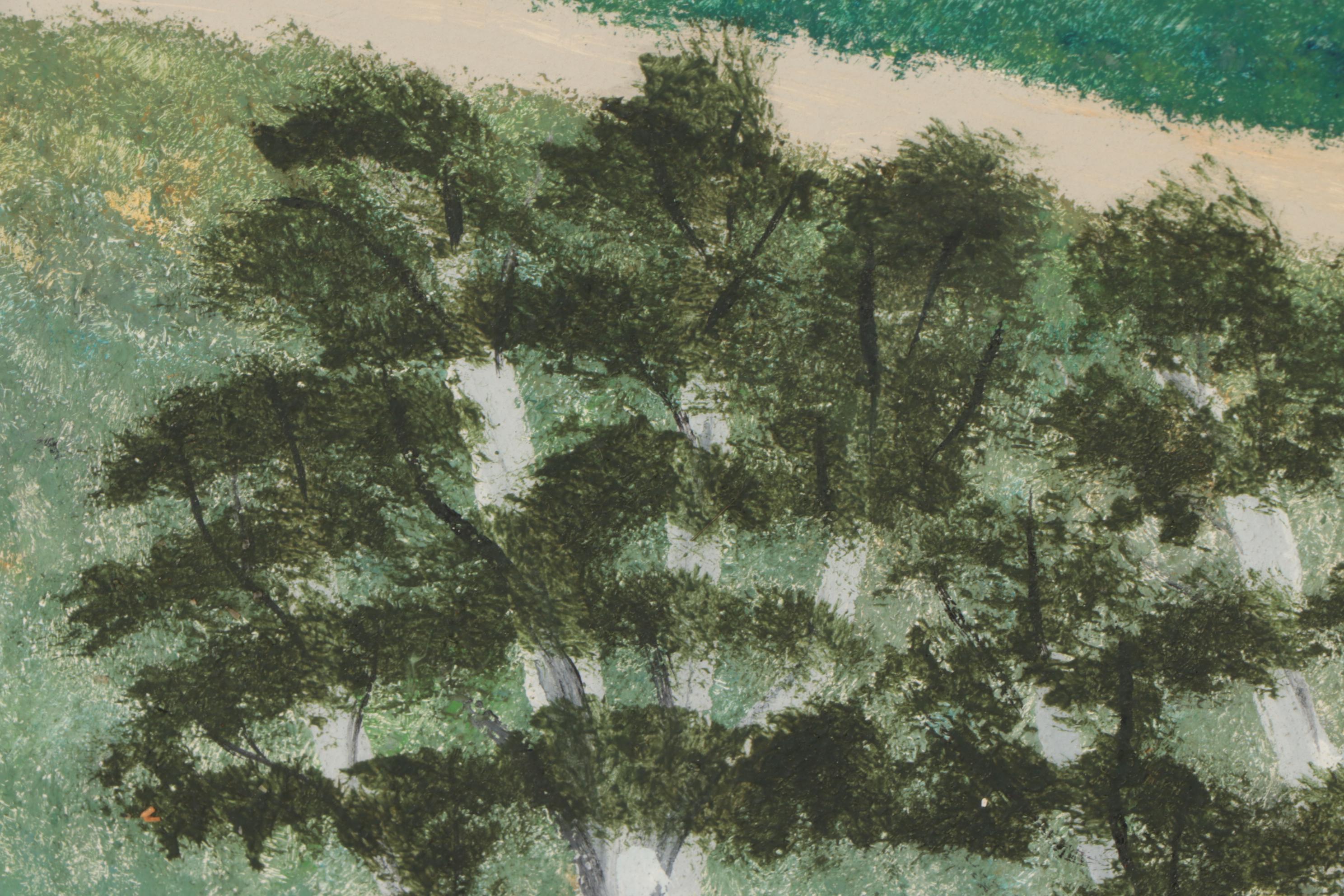 Grandma Moses Folk Tempera Painting "The Sycamore Farm," 1944 | EBTH