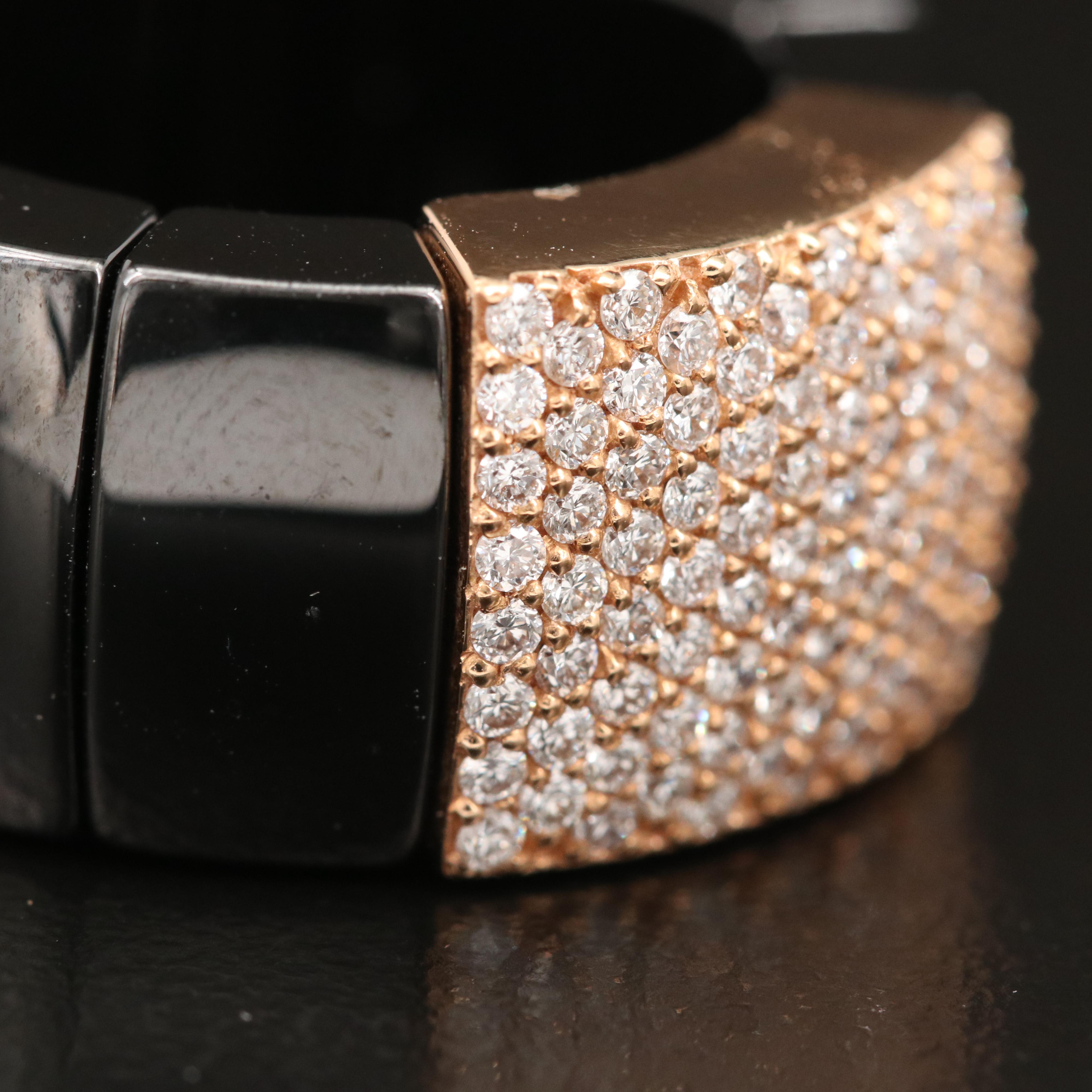 Roberto Demeglio 18K Pavé Diamond and Ceramic Expandable Ring | EBTH