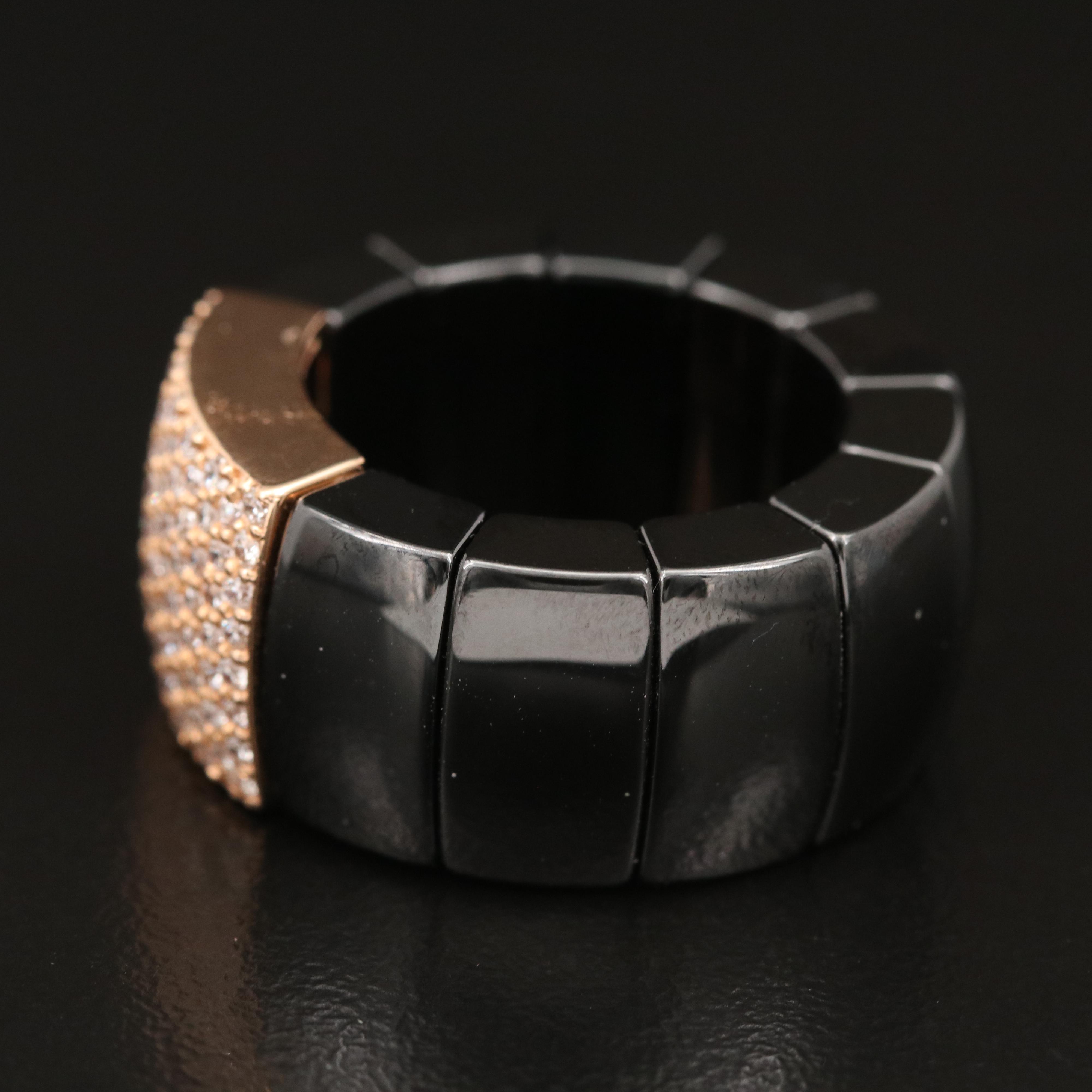 Roberto Demeglio 18K Pavé Diamond and Ceramic Expandable Ring | EBTH