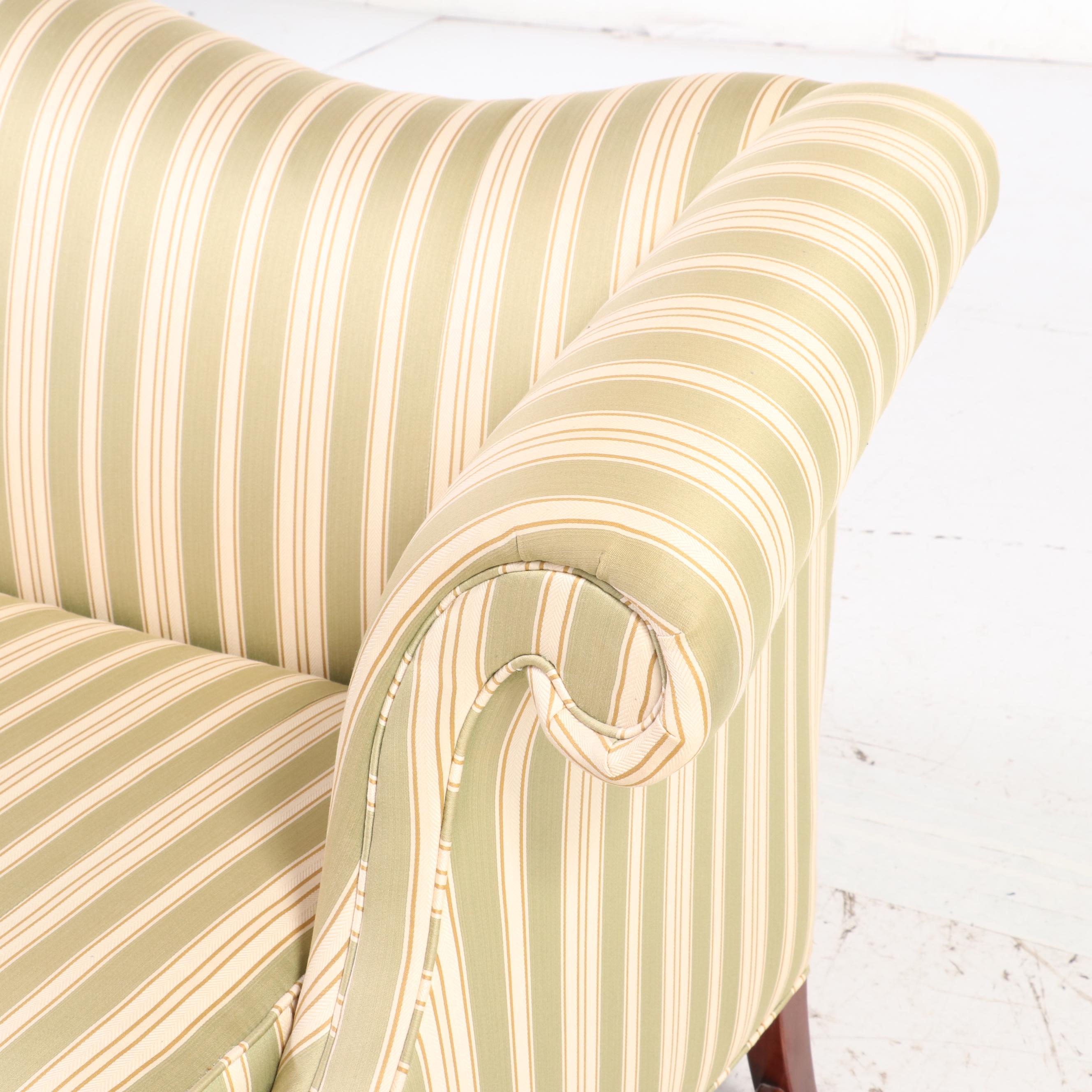 Hickory Chair Chippendale Style Custom-Upholstered Mahogany Camel-Back ...